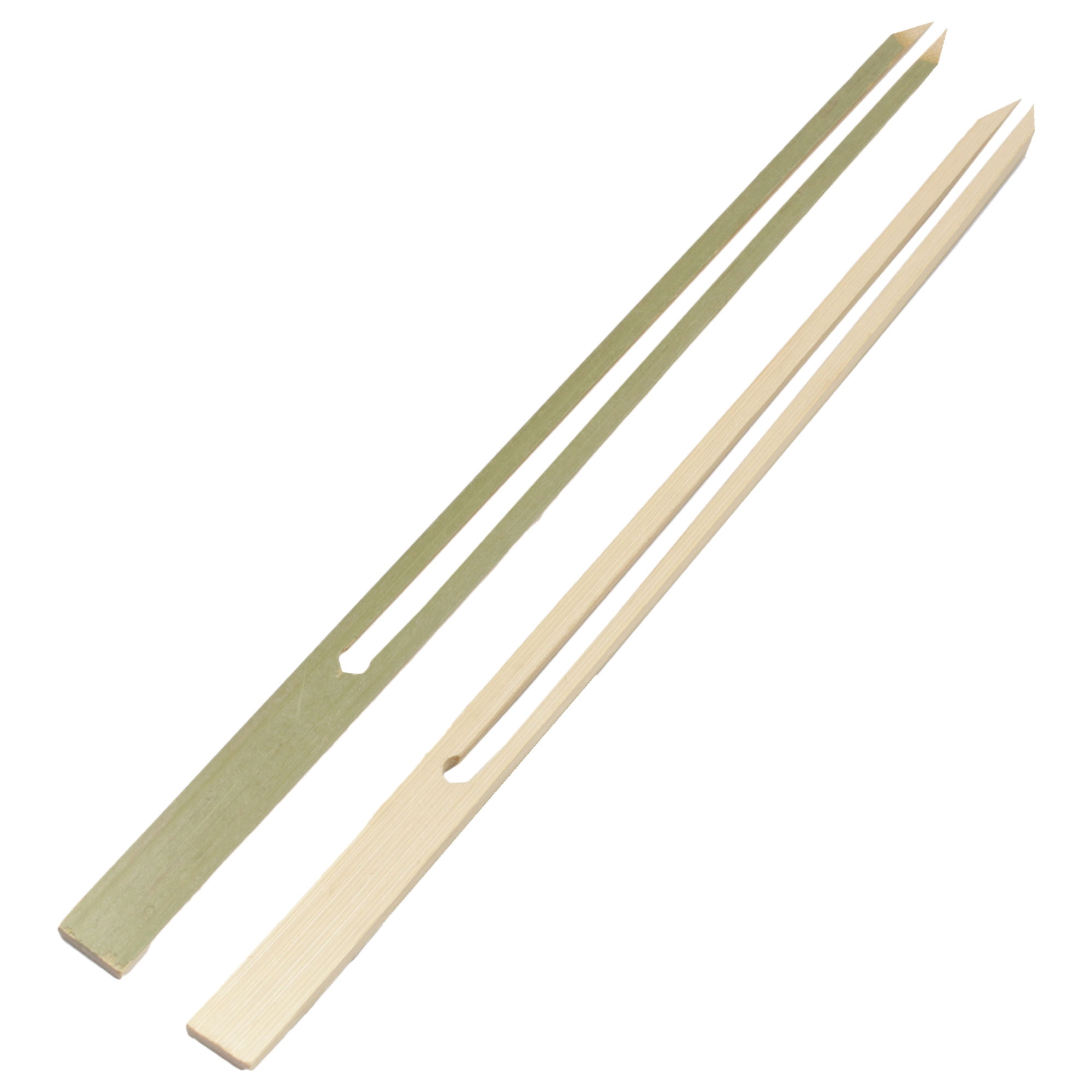 BambooMN Bamboo Double Prong Large Cut Meat Vegetable Grilling Skewers ...