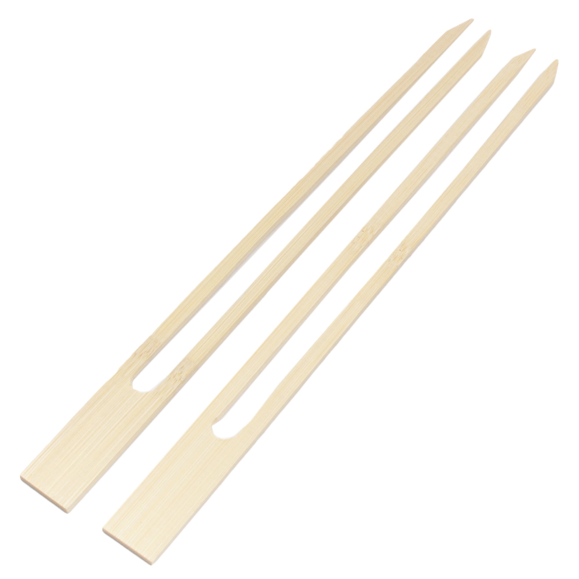 BambooMN Bamboo Double Prong Large Cut Meat Vegetable Grilling Skewers ...
