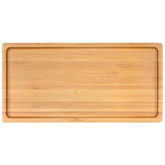 BambooMN Small Organic Wooden Tea Serving Tray - Rounded Edges - 11" x ...