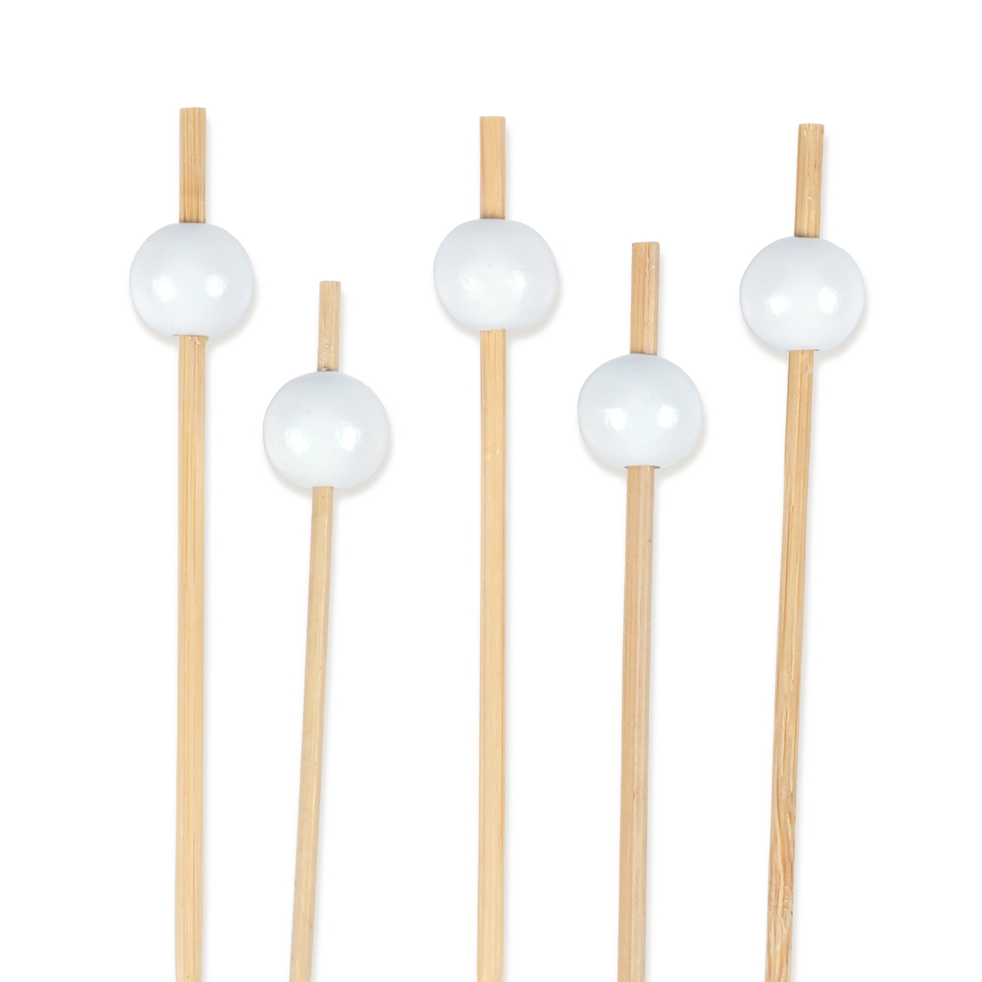 BambooMN Decorative Ball End Bamboo Cocktail Appetizer Picks Skewers ...