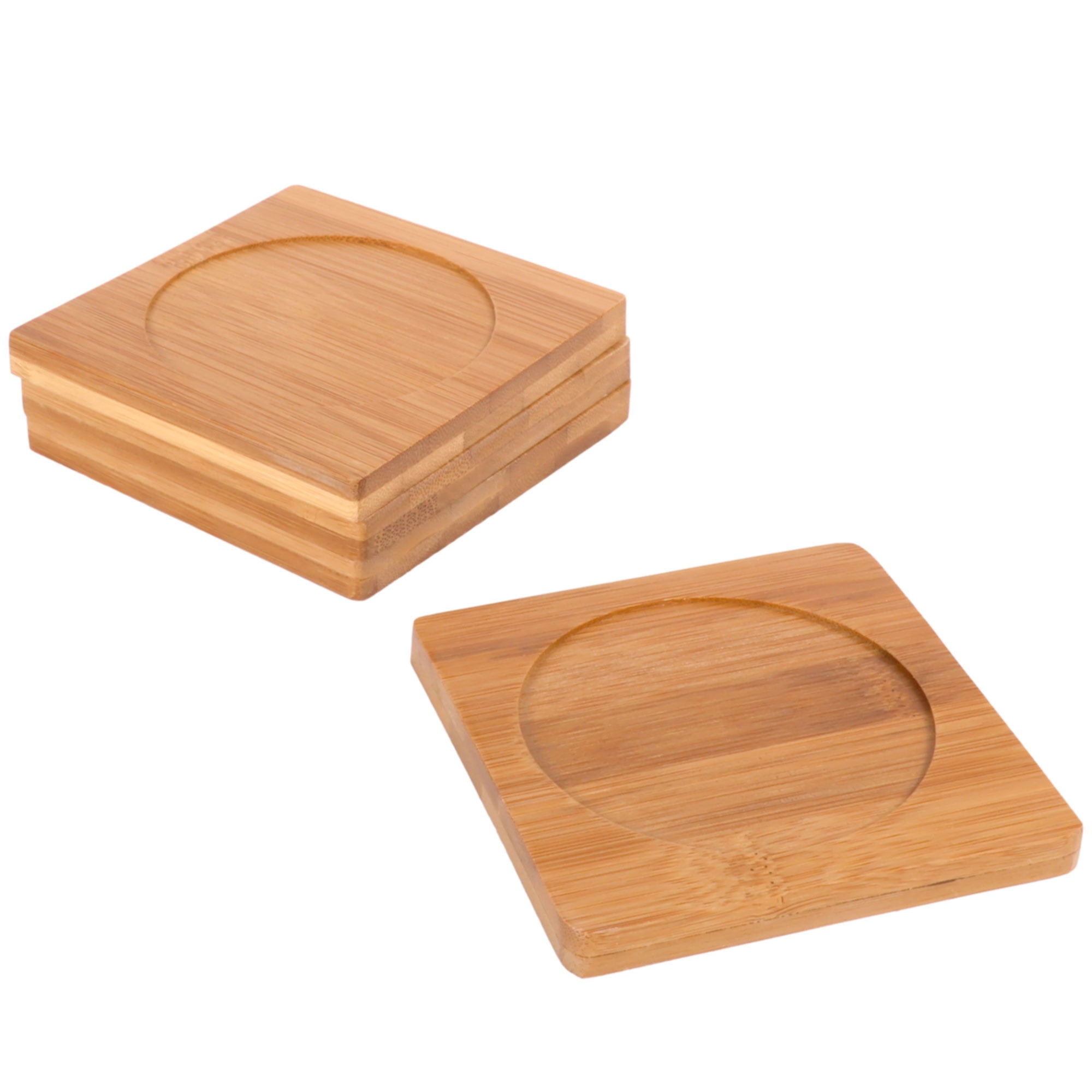 BambooMN Brand - Heavy Duty 100% Eco-Friendly Natural Bamboo Coaster ...