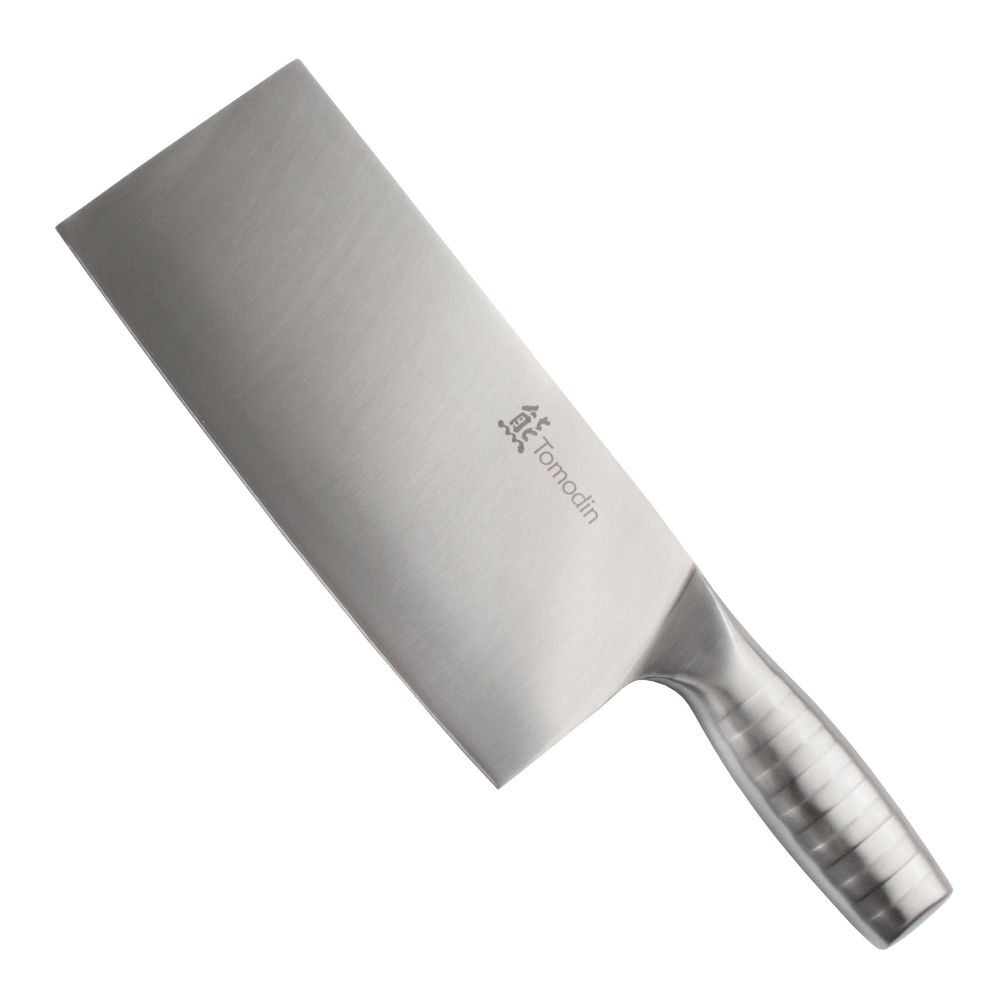 BambooMN Chinese Cleaver - 8.5" Smooth Stainless Steel Blade Silver ...