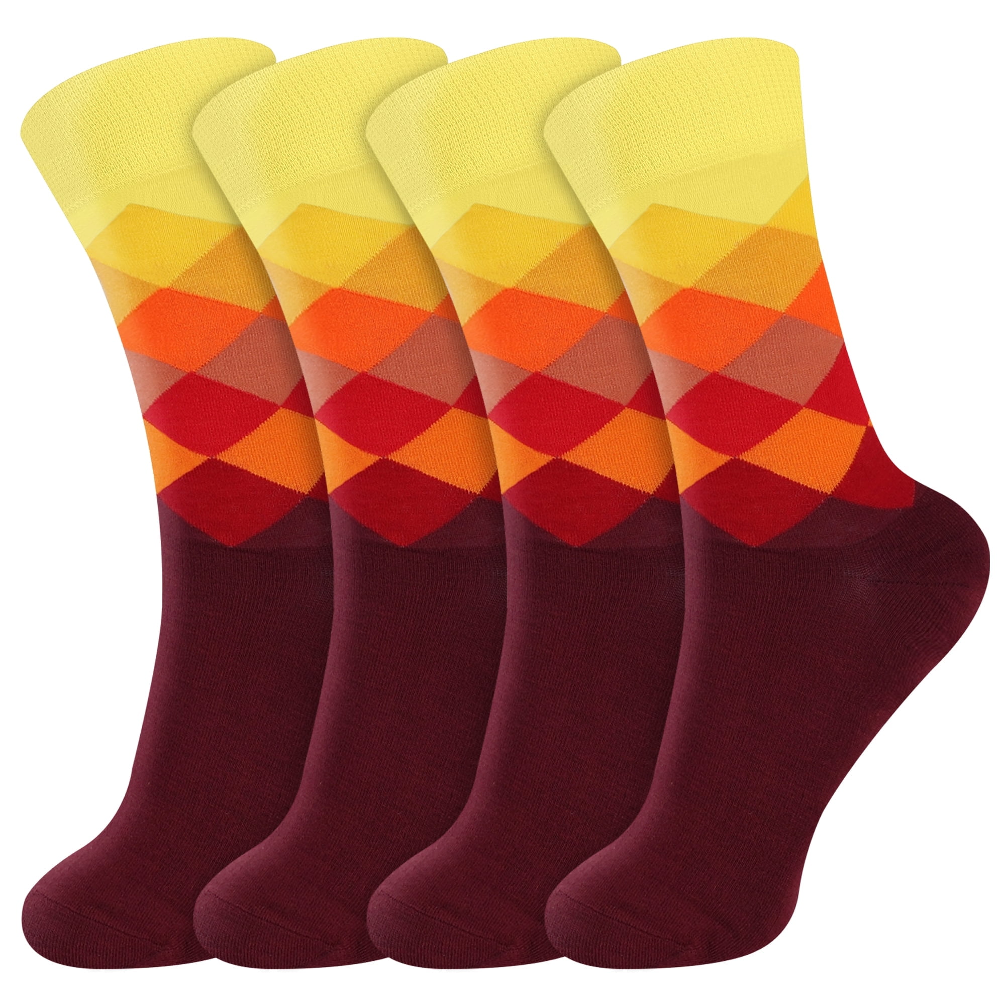BambooMN Colorful Unisex Diamond Trails Rayon From Bamboo Crew Socks ...