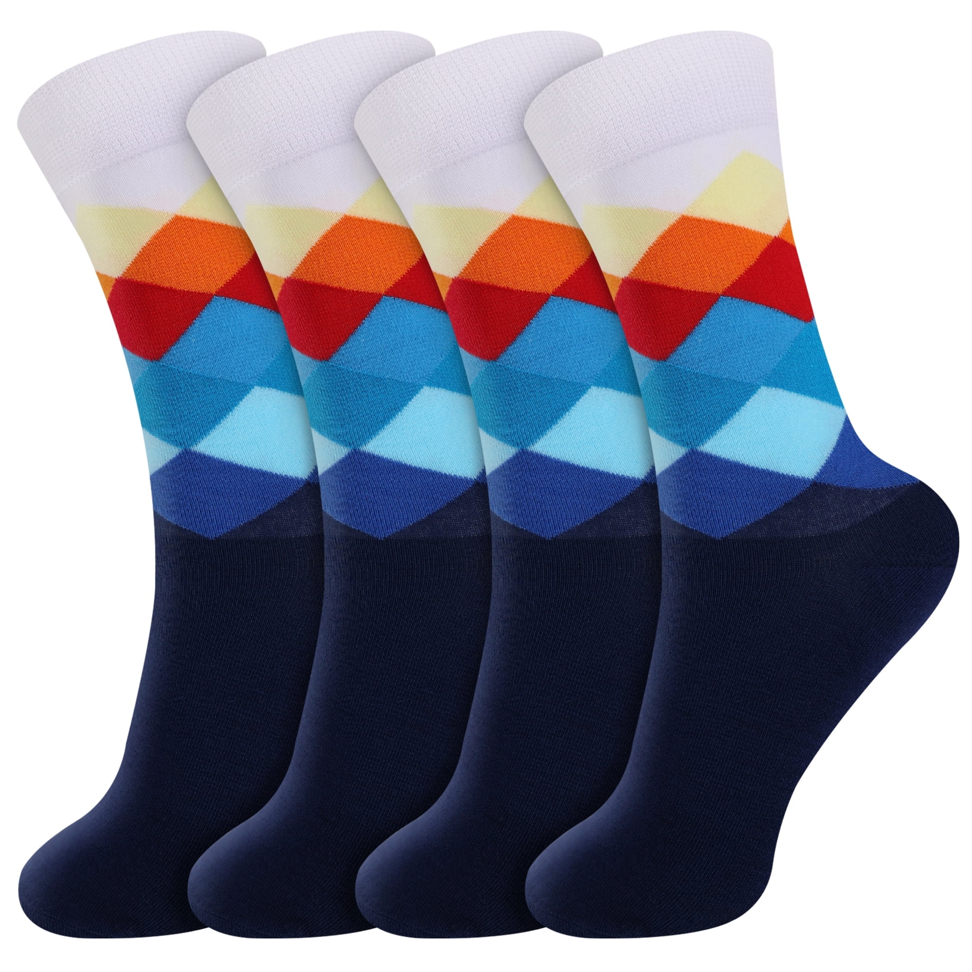 BambooMN Colorful Unisex Diamond Trails Rayon From Bamboo Crew Socks ...