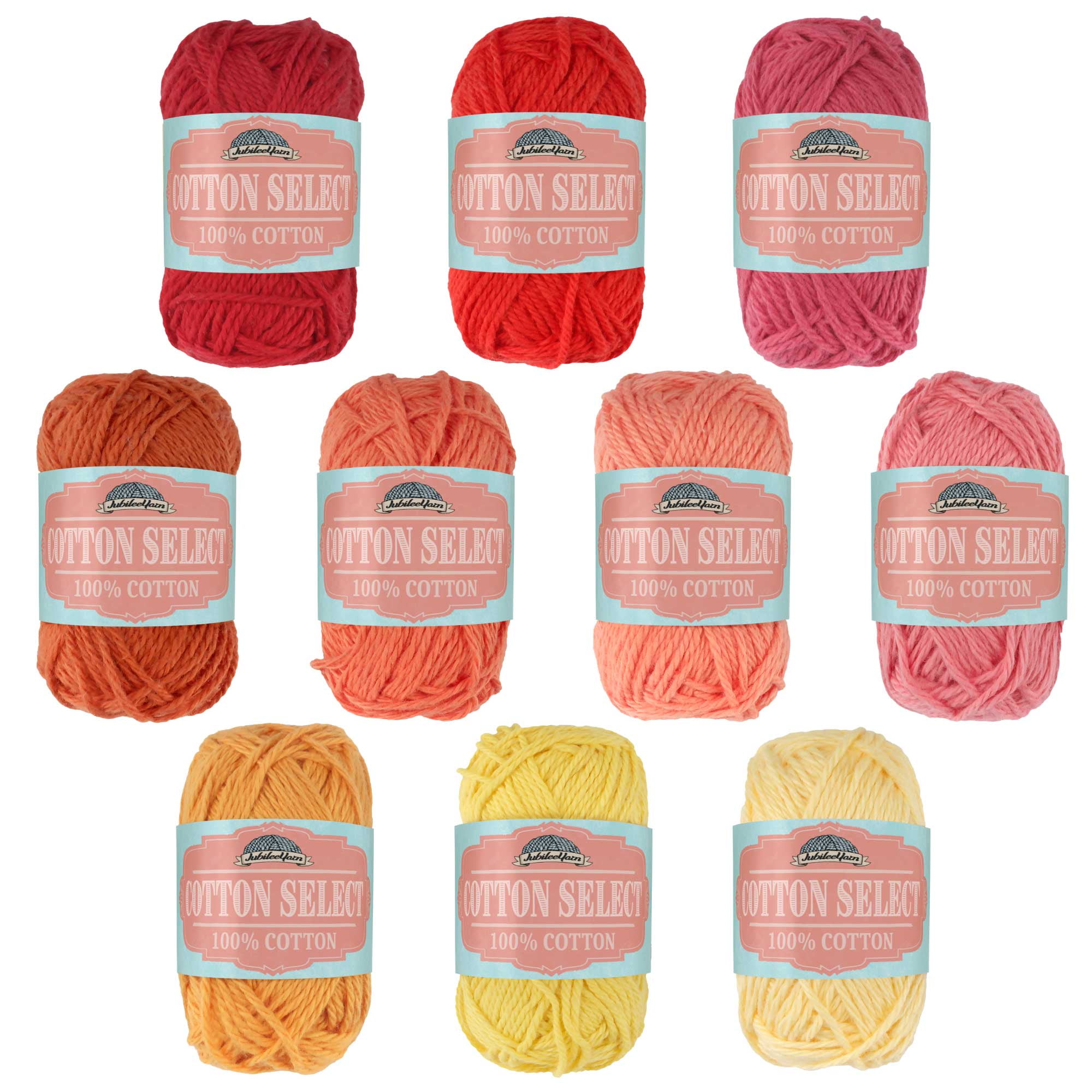 JubileeYarn Cotton Select Bonbon Yarn - Sport Weight - 10g/Skein ...