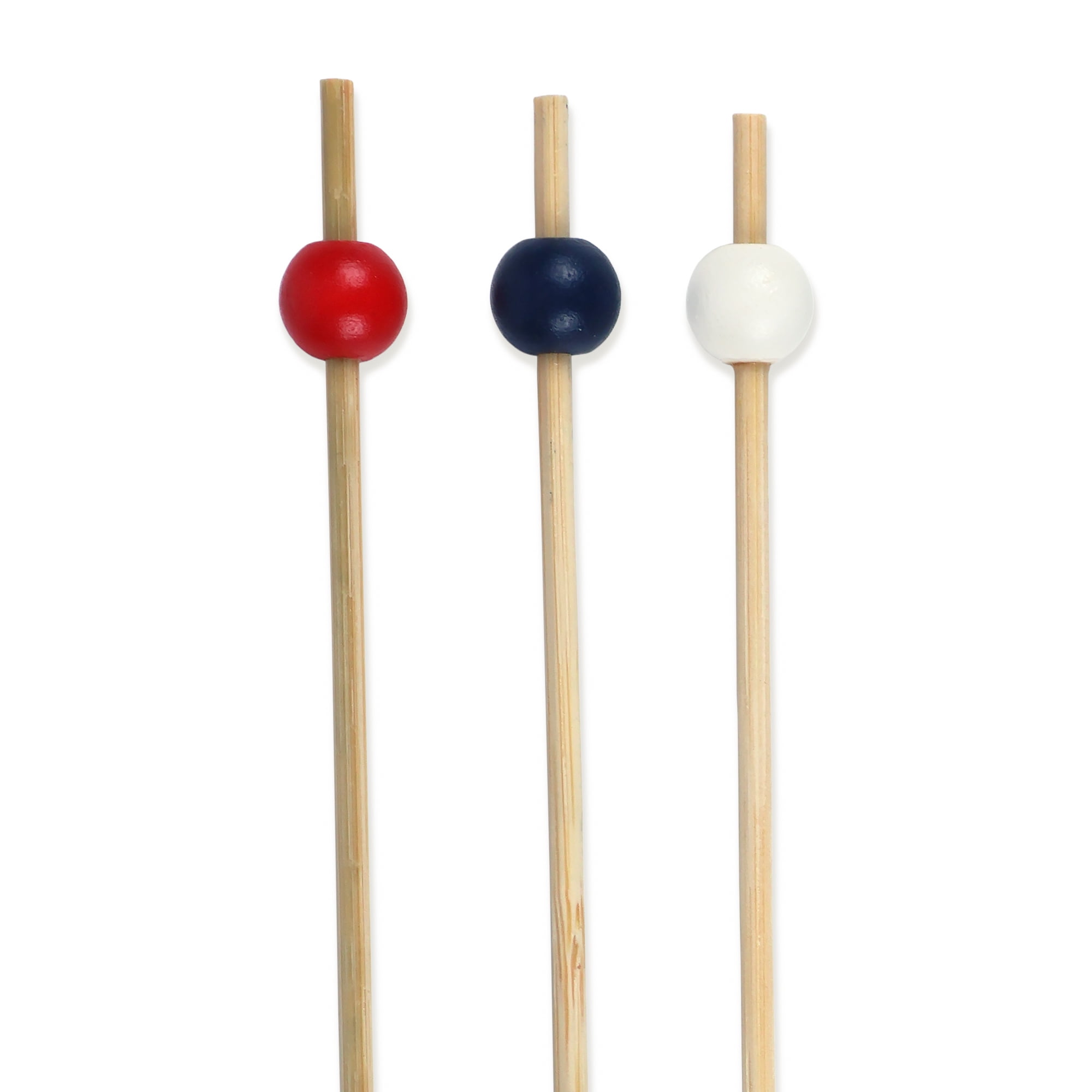 BambooMN Decorative Ball End Bamboo Cocktail Appetizer Picks Skewers ...