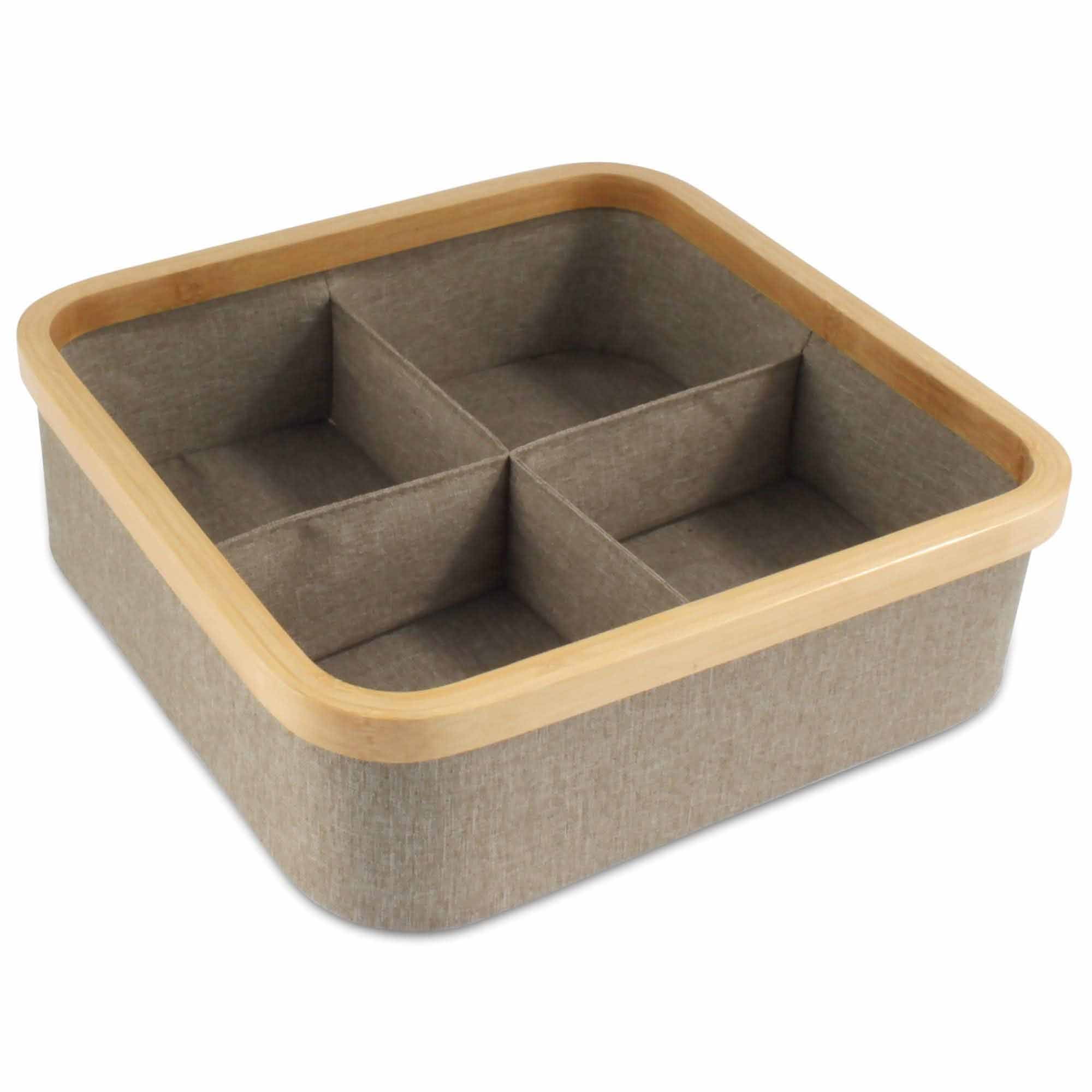 BambooMN Dresser Drawer Organizer, Bamboo - 4 Cells – Brown - Walmart.com