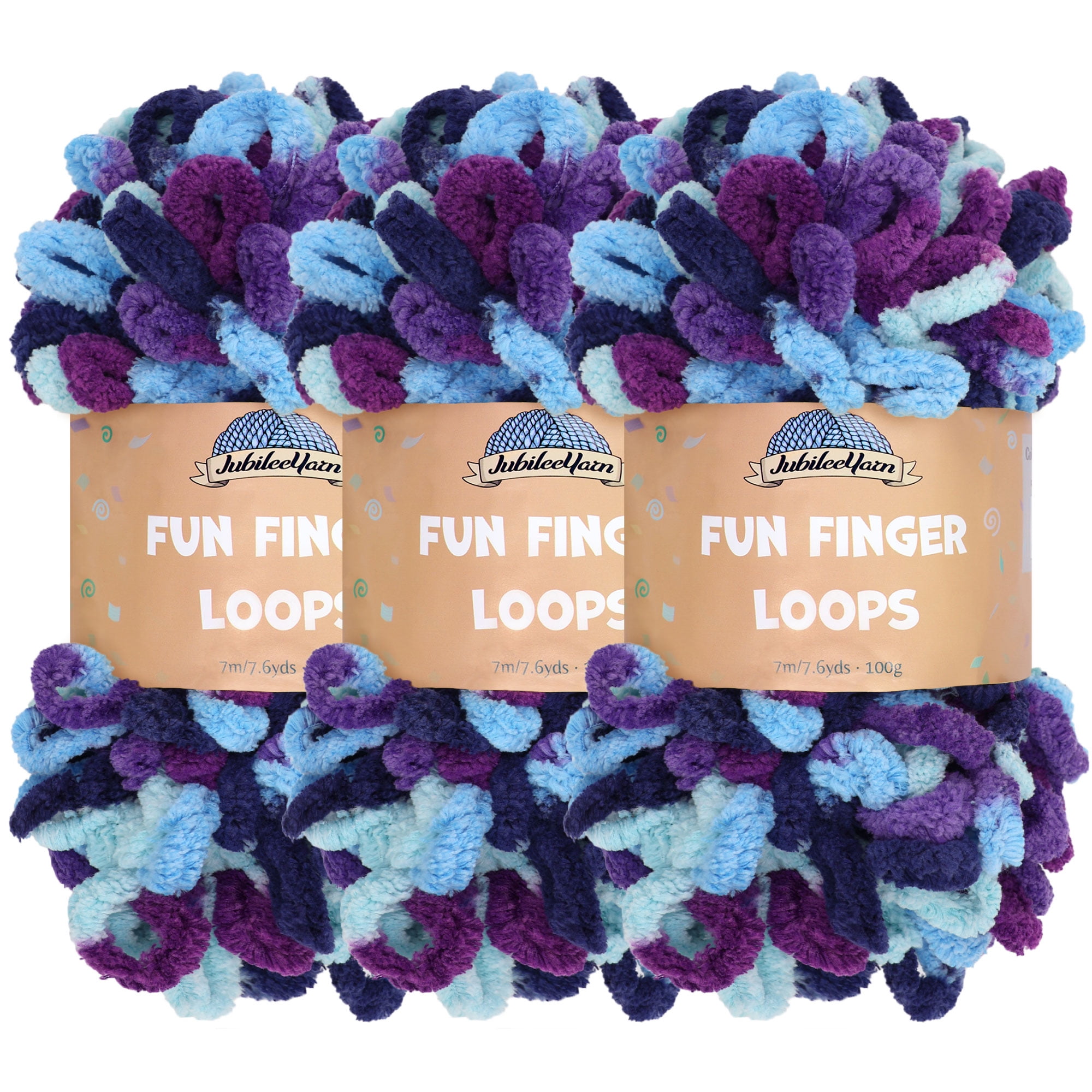 BambooMN Fun Finger Loops Polyester Aphrodite Yarn, 76 Yards - Walmart.com