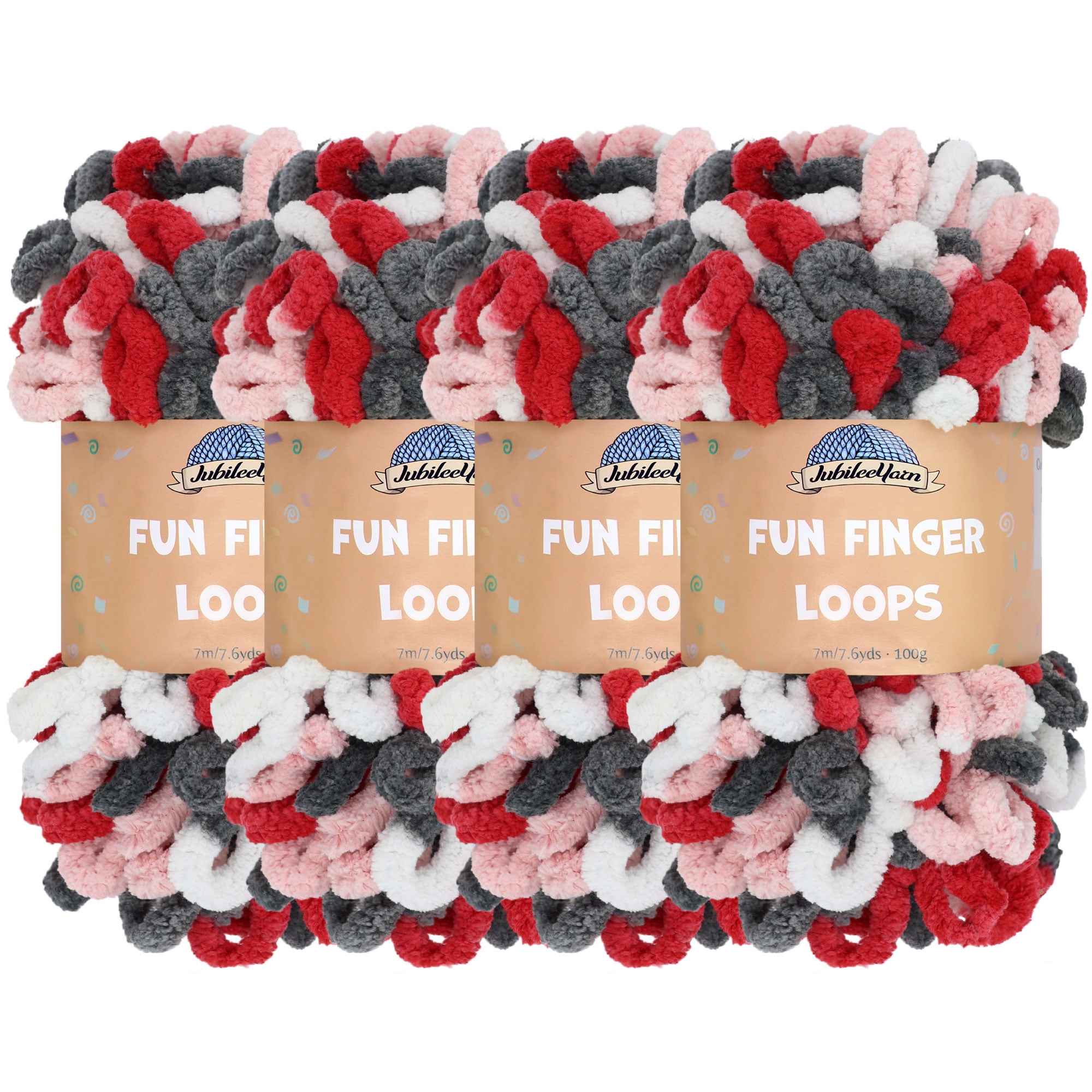 BambooMN Fun Finger Loops Yarn, Jumbo Polyester, 100g Skein, Apollo ...