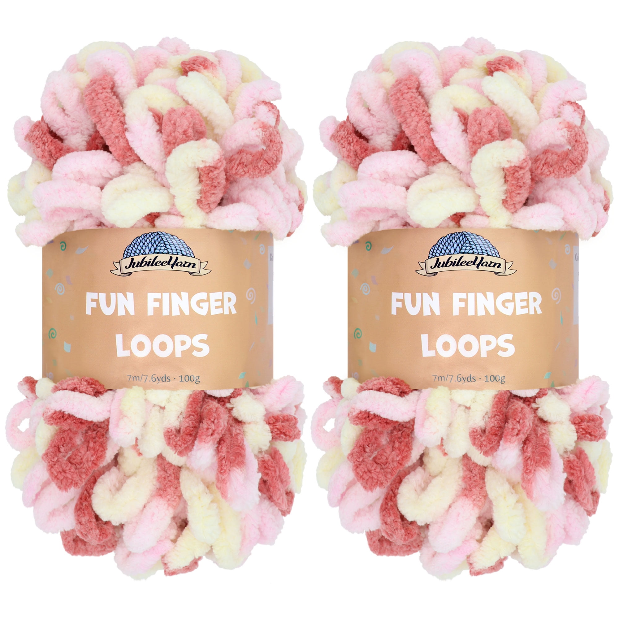 JubileeYarn Fun Finger Loops Yarn - Jumbo Polyester - 100g/Skein ...