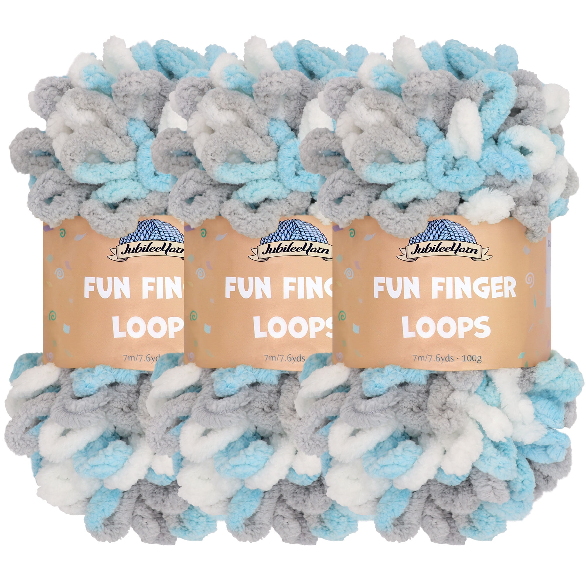 JubileeYarn Fun Finger Loops Yarn - Jumbo Polyester - 100% Polyester ...