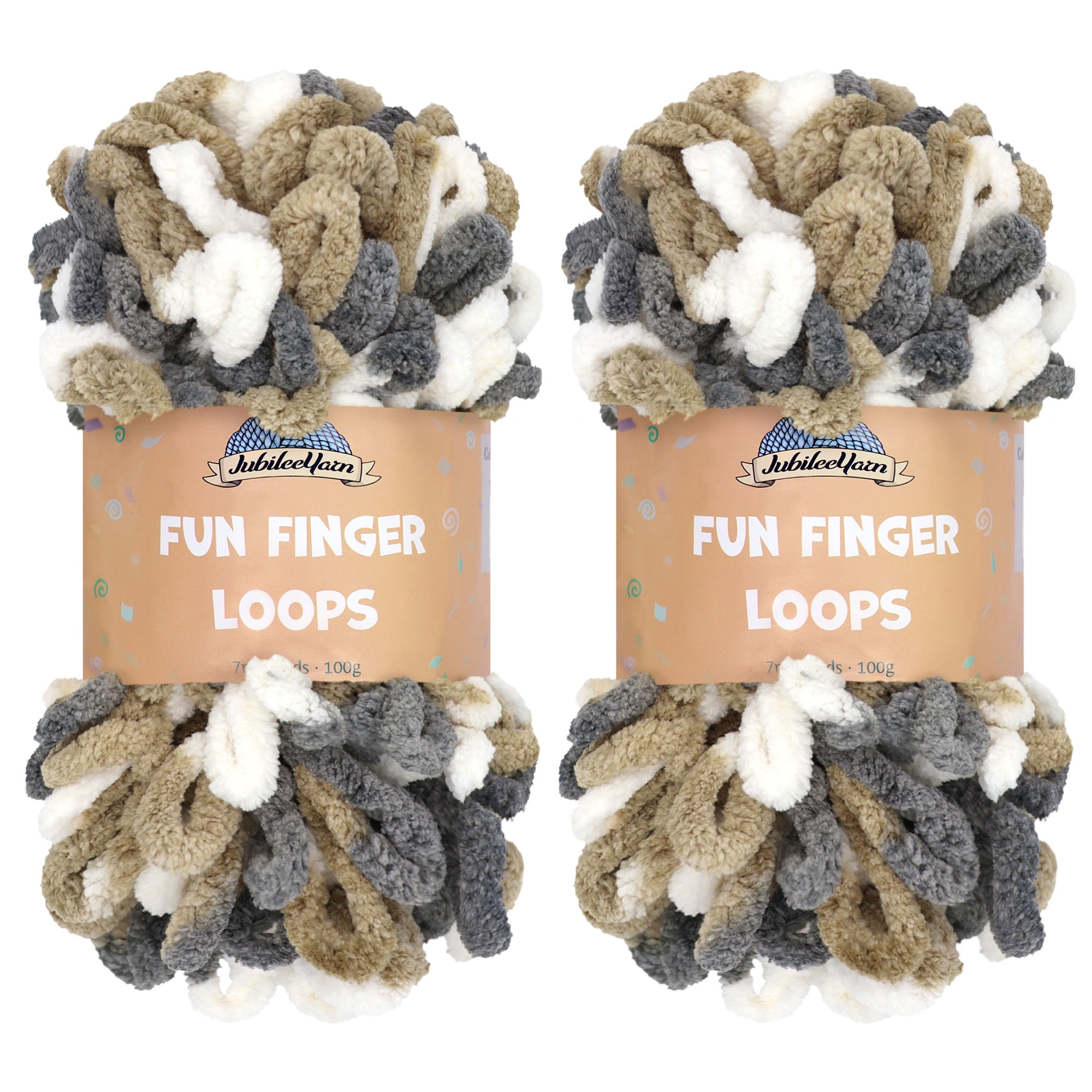 JubileeYarn Fun Finger Loops Yarn - Jumbo Polyester - 100g/Skein ...