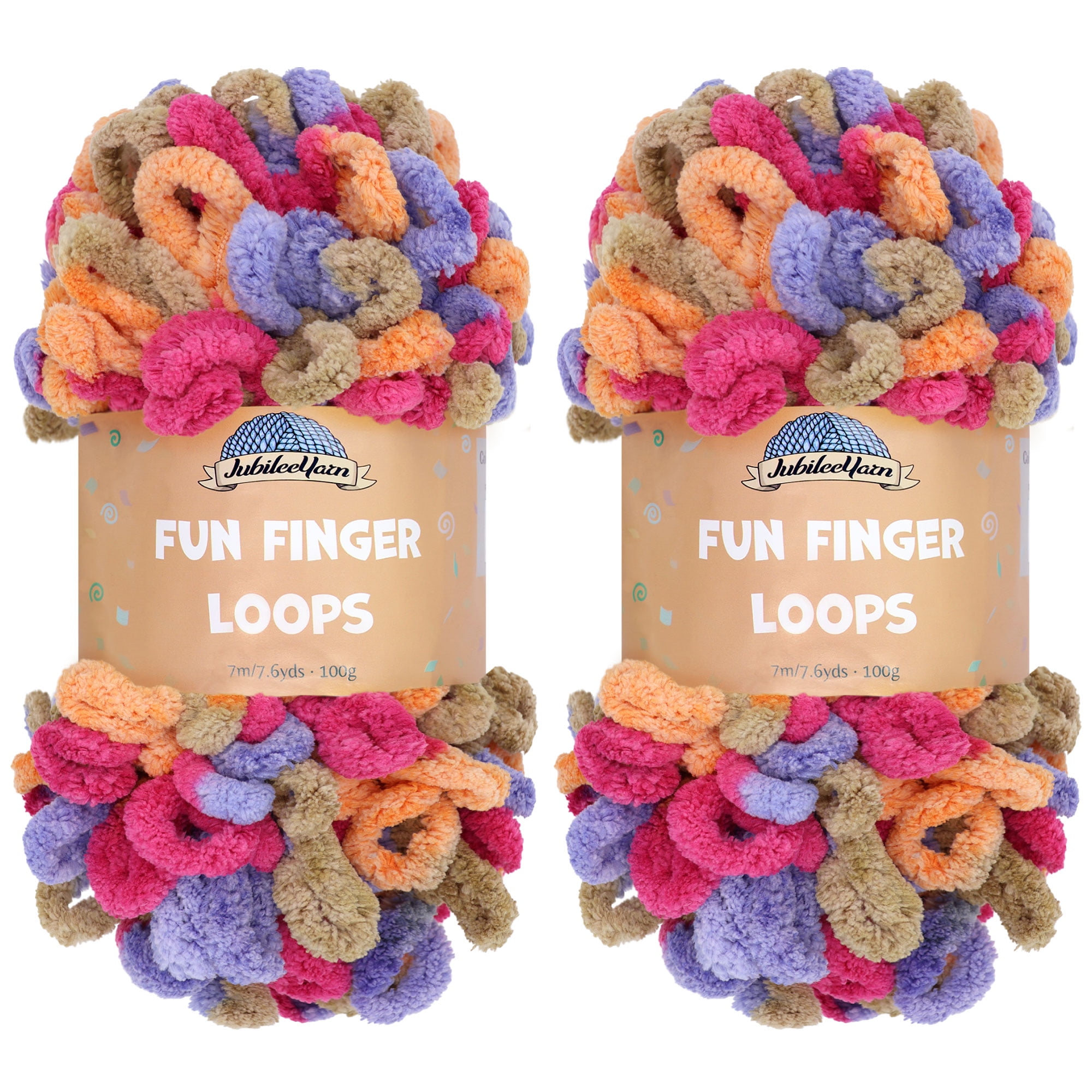 JubileeYarn Fun Finger Loops Yarn - Jumbo Polyester - 100g/Skein ...