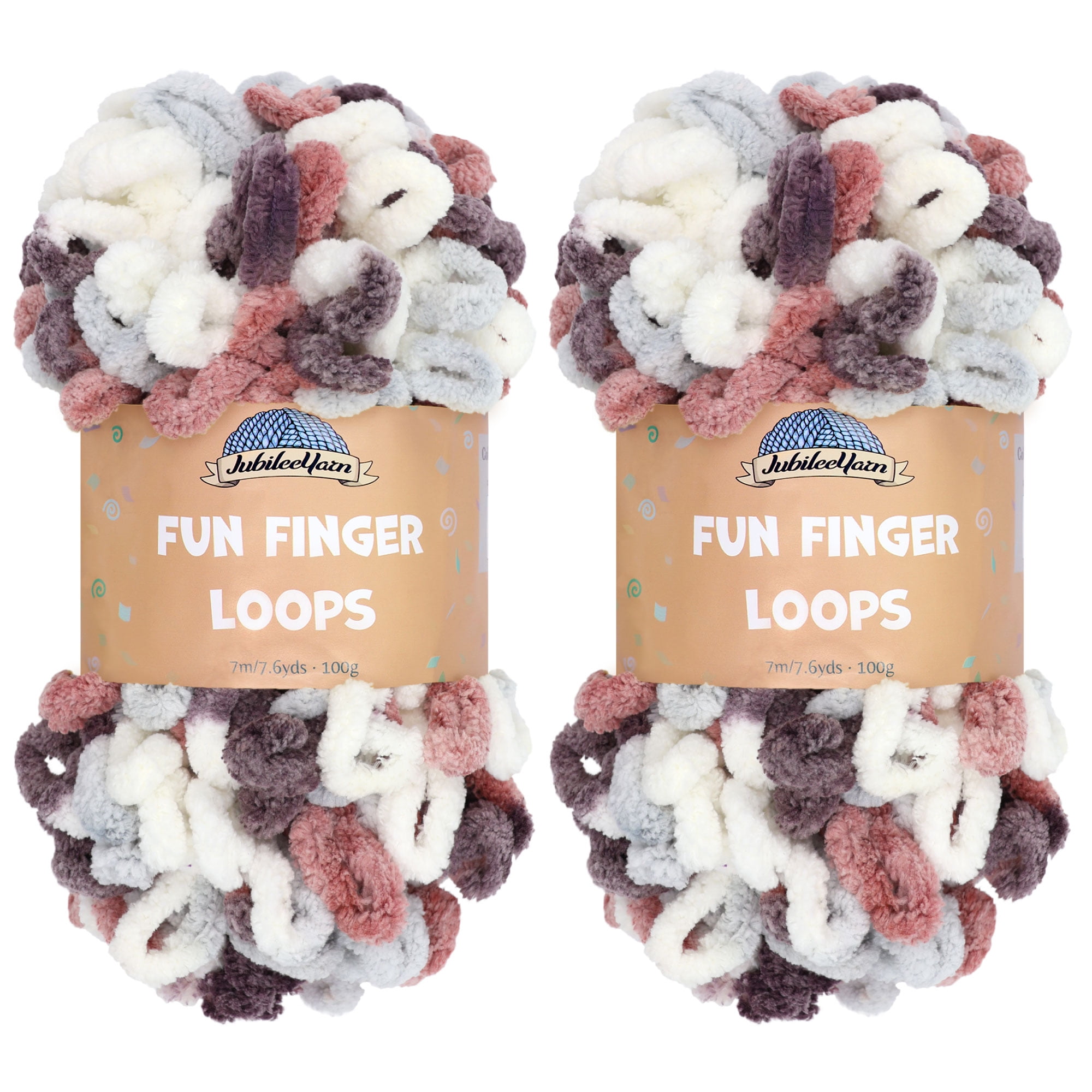 JubileeYarn Fun Finger Loops Yarn - Jumbo Polyester - 100g/Skein ...