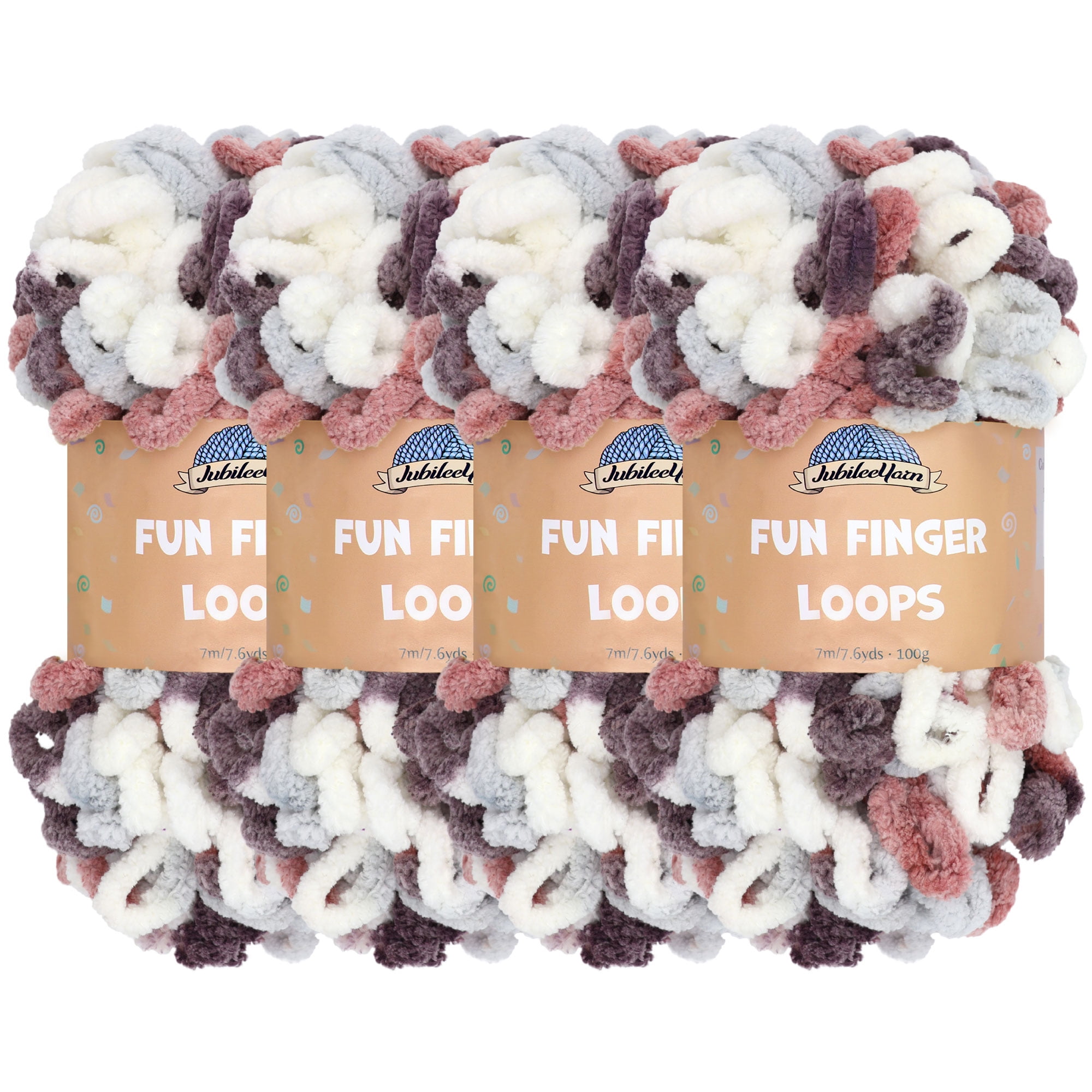 JubileeYarn Fun Finger Loops Yarn - Jumbo Polyester - 100g/Skein ...