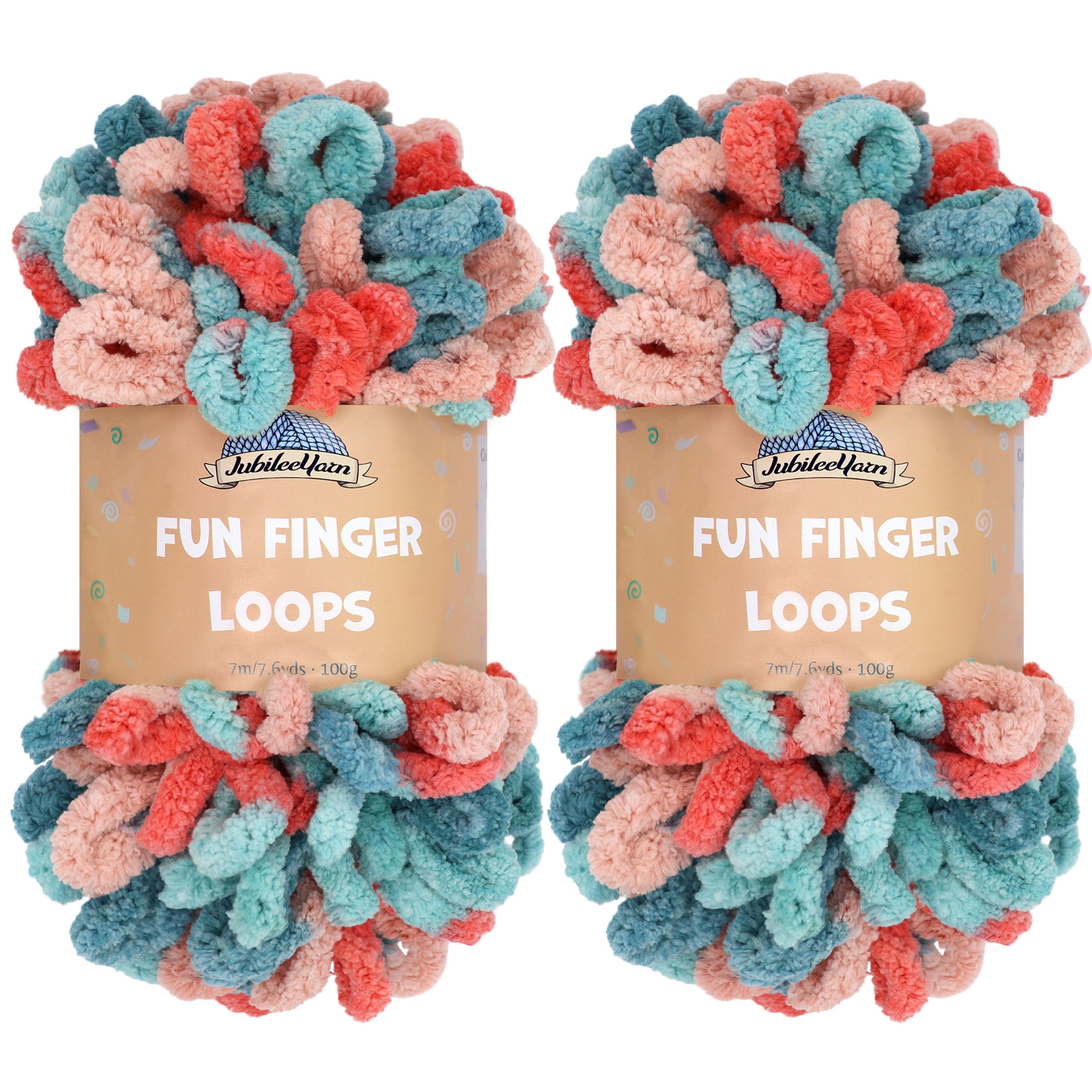 JubileeYarn Fun Finger Loops Yarn - Jumbo Polyester - 100g/Skein ...
