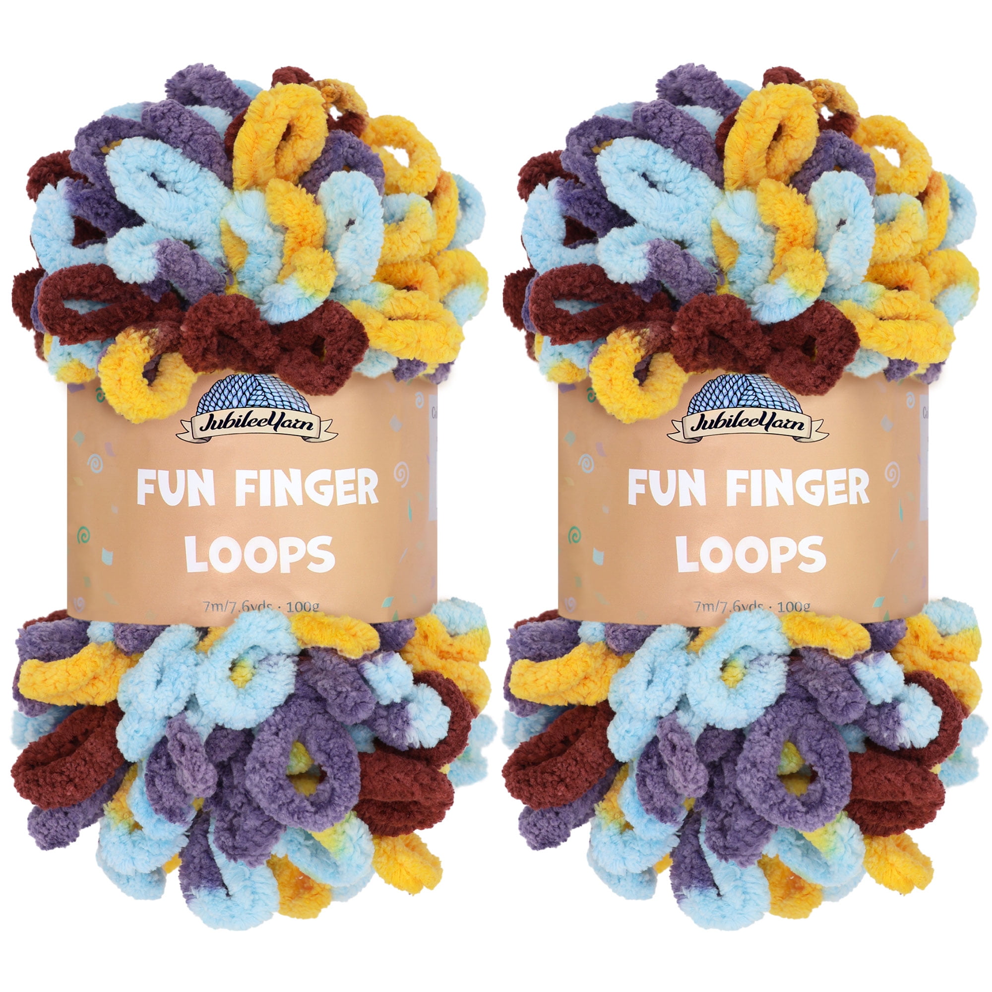 JubileeYarn Fun Finger Loops Yarn - Jumbo Polyester - 100g/Skein - Iris ...