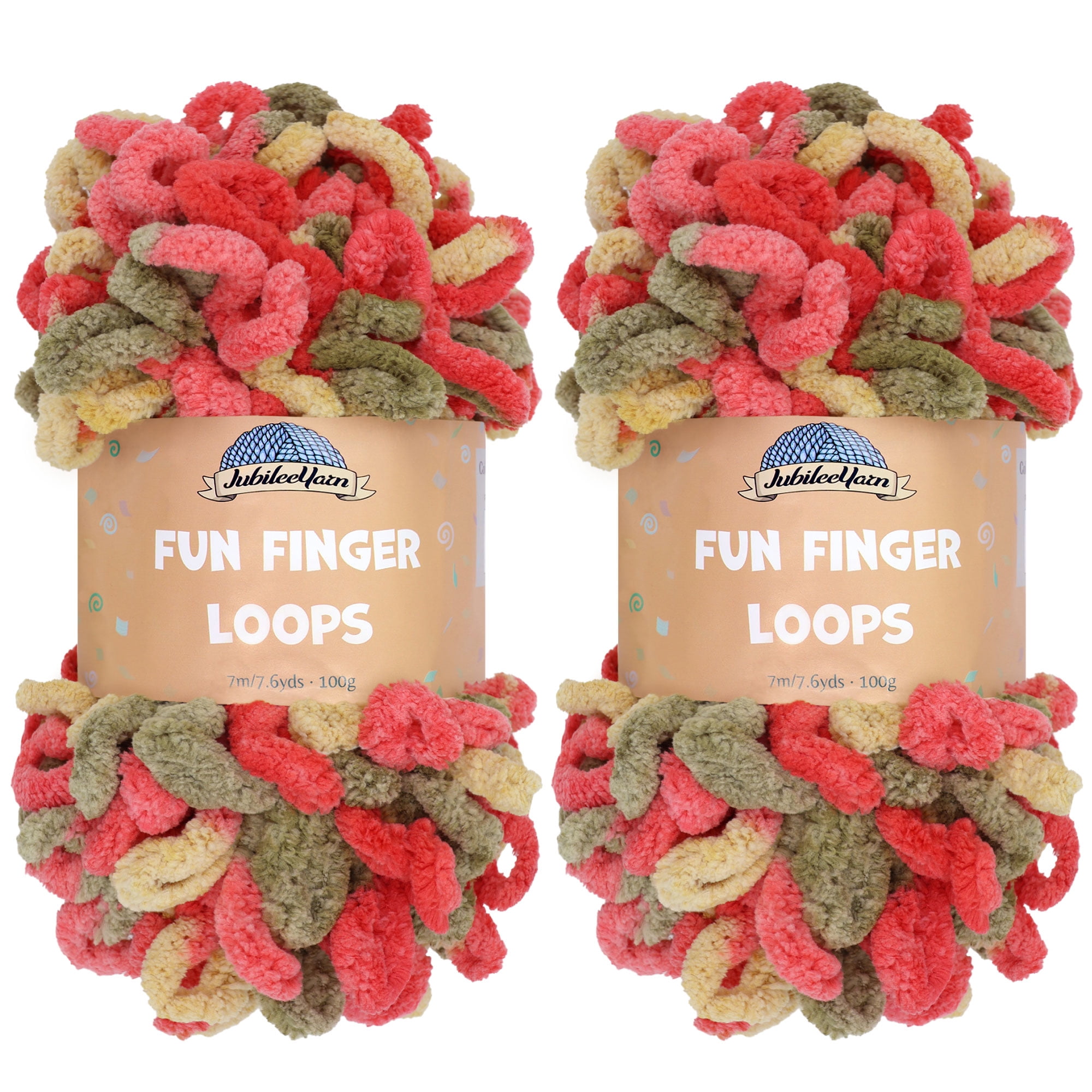 JubileeYarn Fun Finger Loops Yarn - Jumbo Polyester - 100g/Skein ...