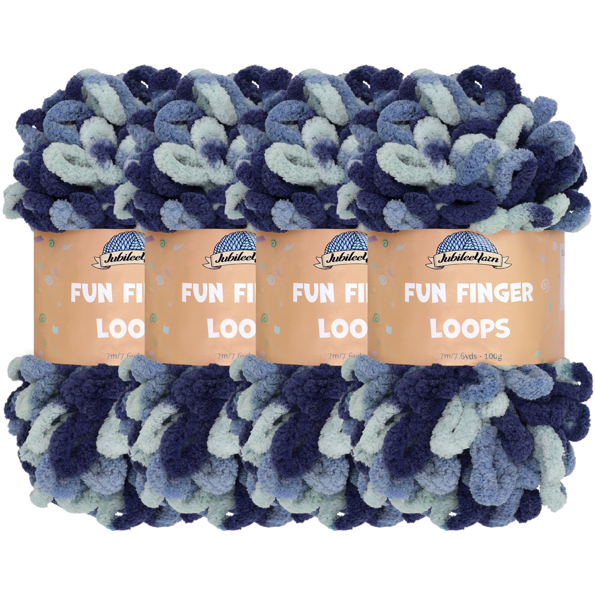 JubileeYarn Fun Finger Loops Yarn - Jumbo Polyester - 100g/Skein ...