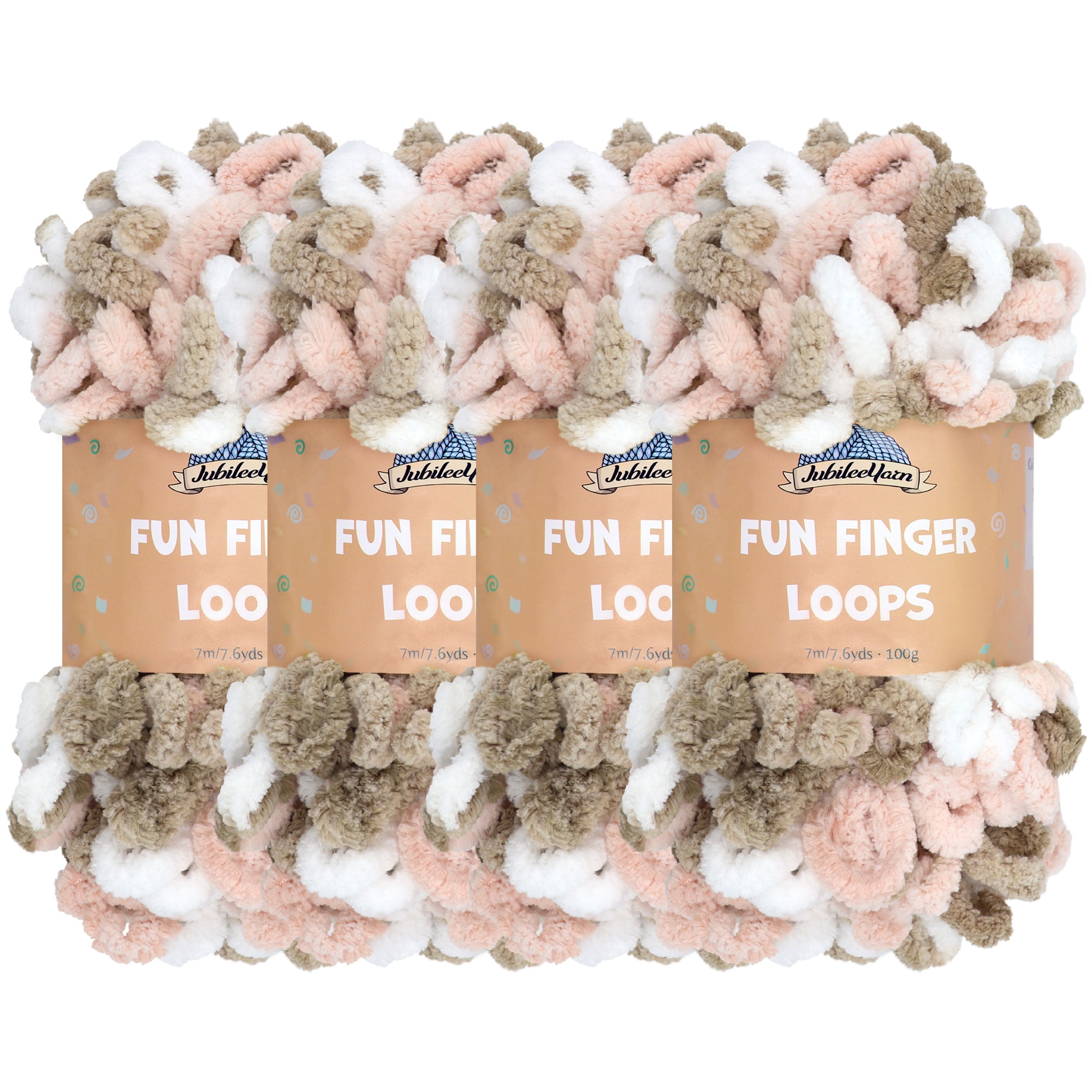 JubileeYarn Fun Finger Loops Yarn - Jumbo Polyester - 100g/Skein - Pink ...