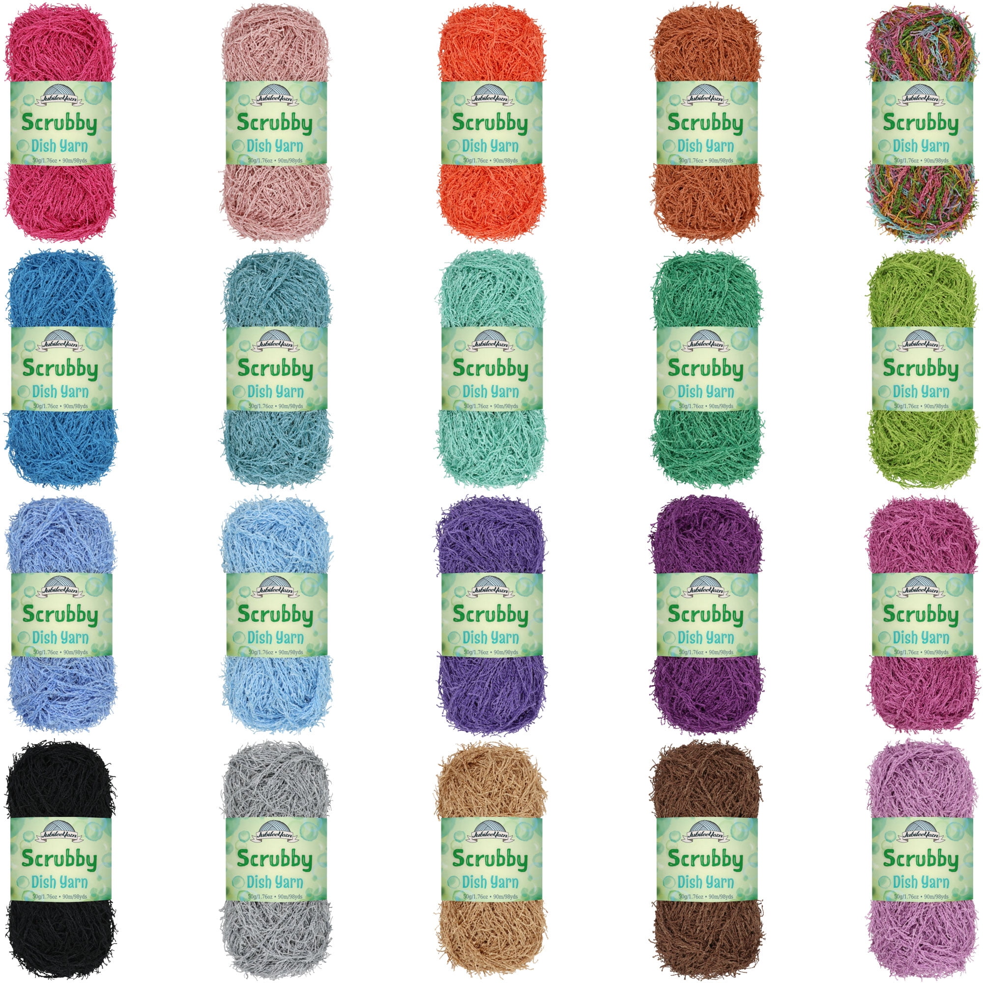 JubileeYarn Scrubby Dish Yarn - 50g/Skein Dishcloth Polyester - Variety ...