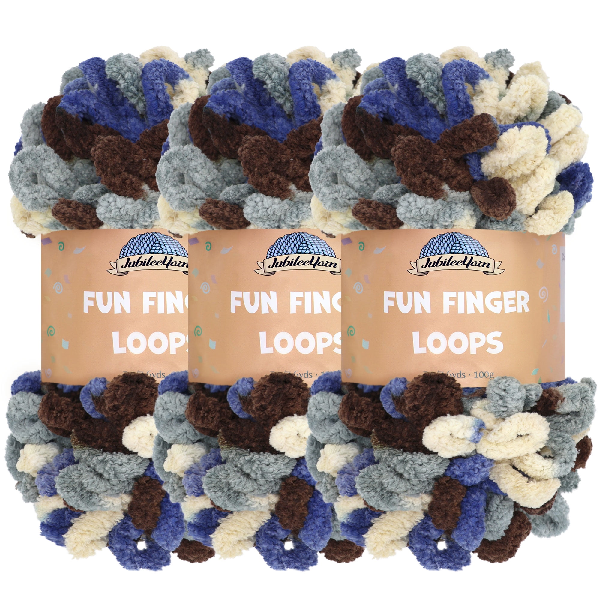 JubileeYarn Fun Finger Loops Yarn - Jumbo Polyester - 100g/Skein ...