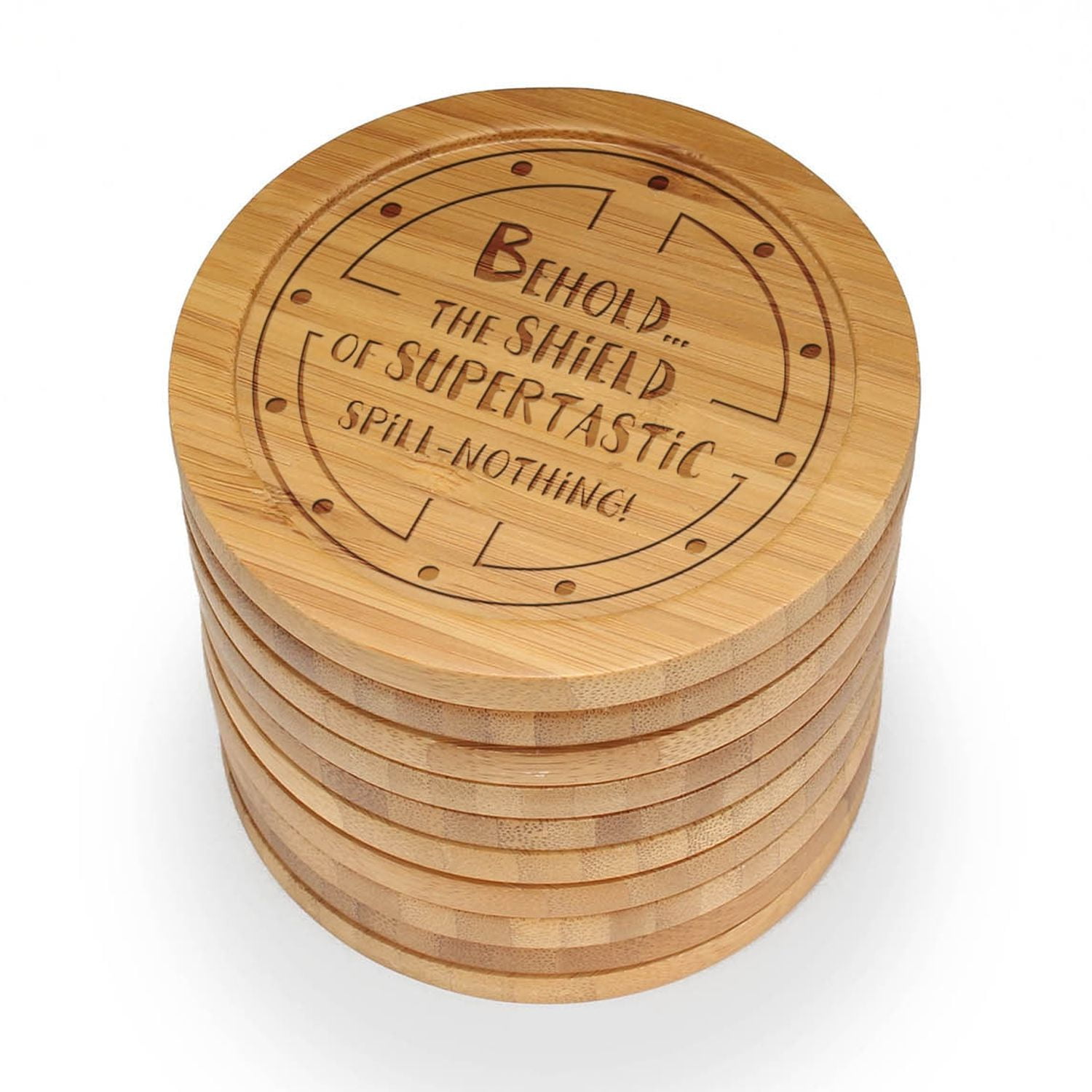 BambooMN - Laser Engraved Coasters - Simple Phrases - Round - Behold ...