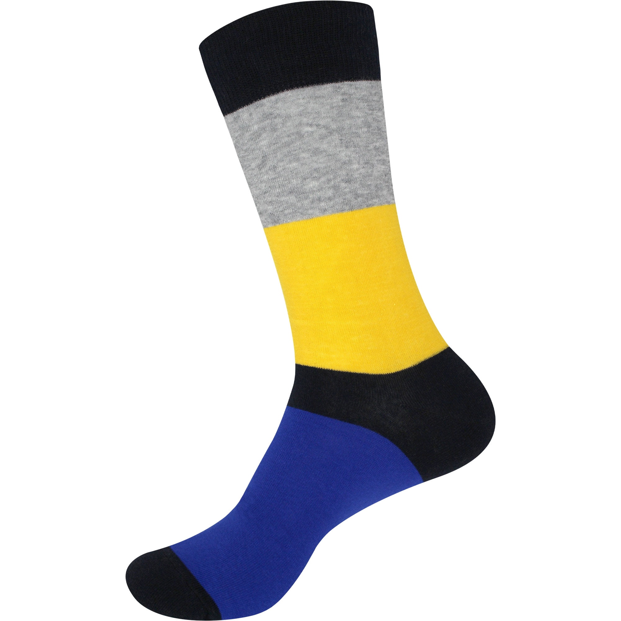 BambooMN Men's Cotton Colorful Design Dress Socks - Color 1 - S/M - 1 ...