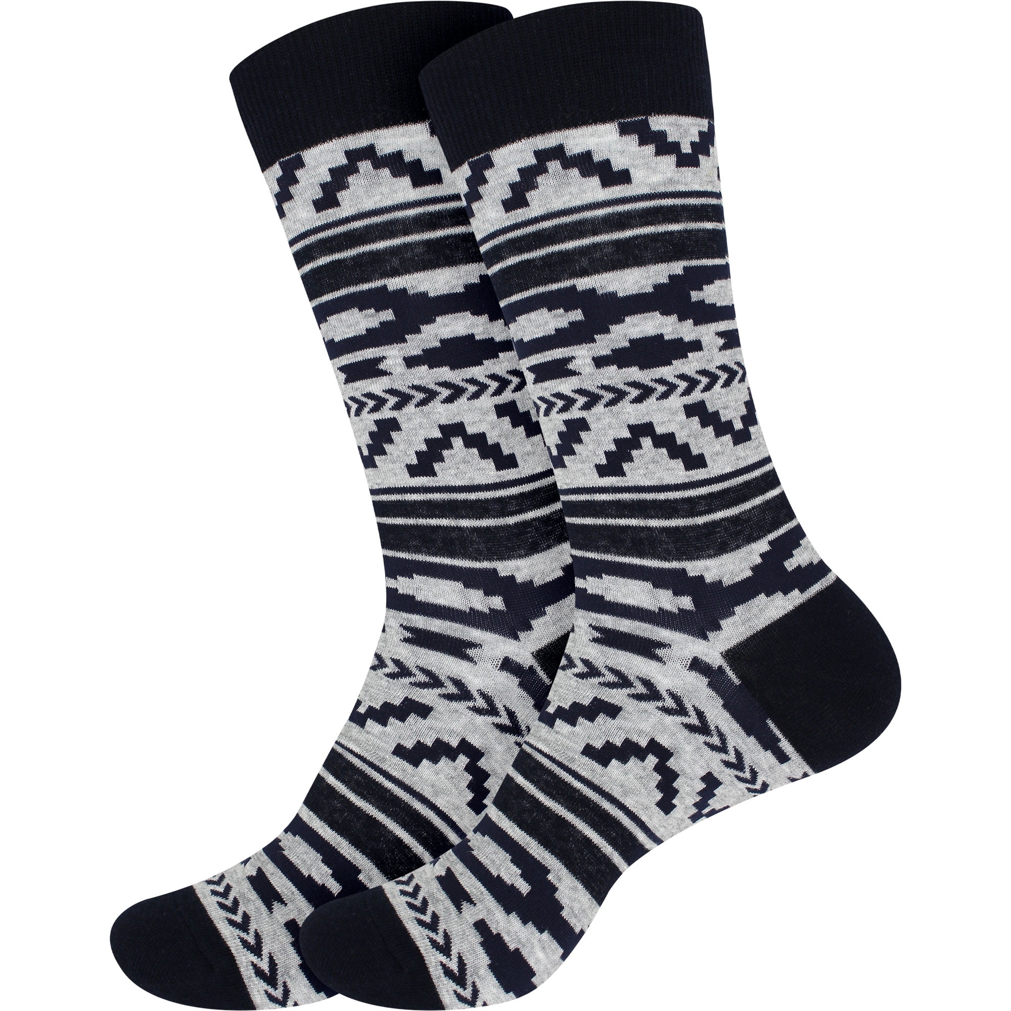 BambooMN Men's Cotton Colorful Design Dress Socks - Color 2-2 Pairs ...
