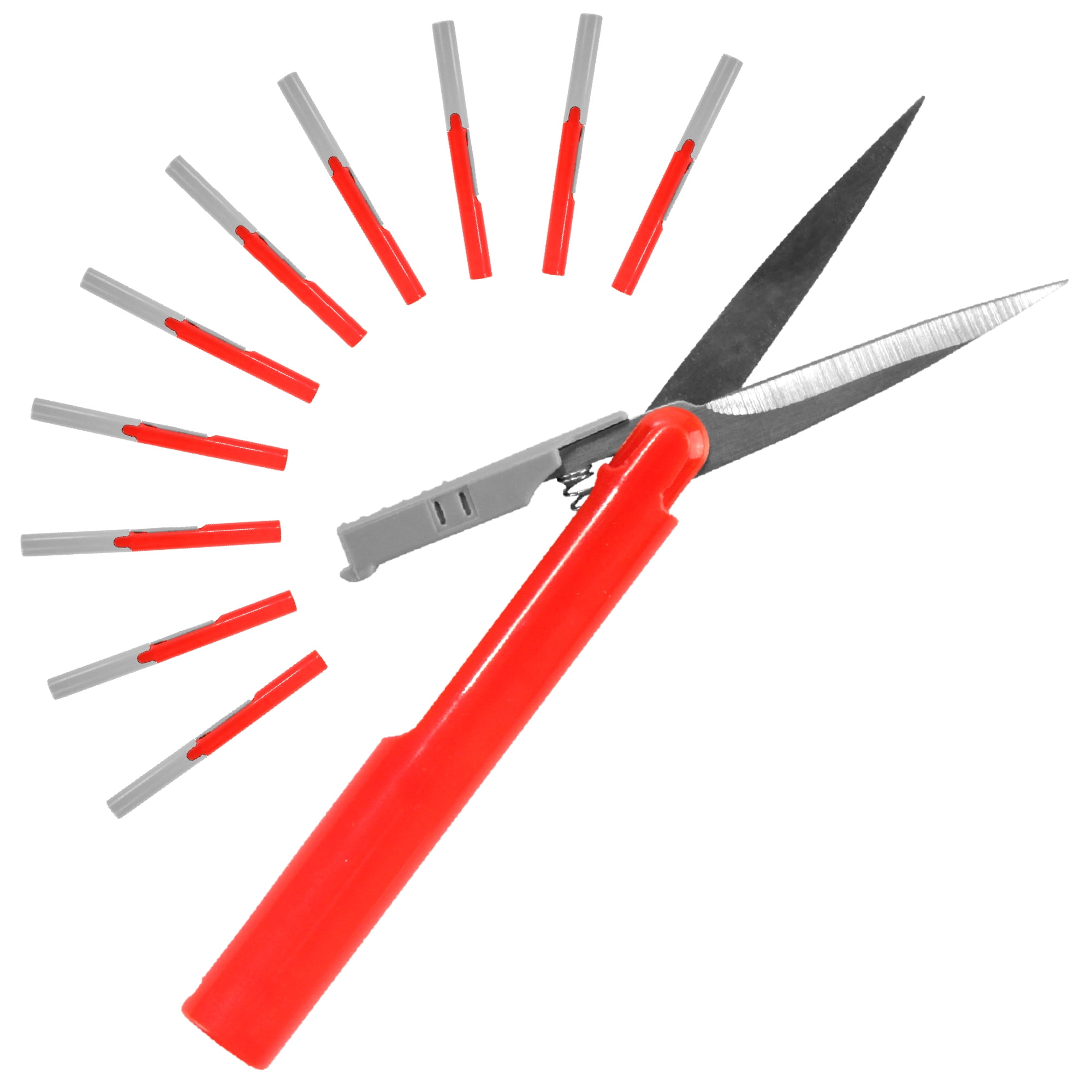 BambooMN Penblade Pen-Style Portable Travel Scissors Bulk Pack - Red ...