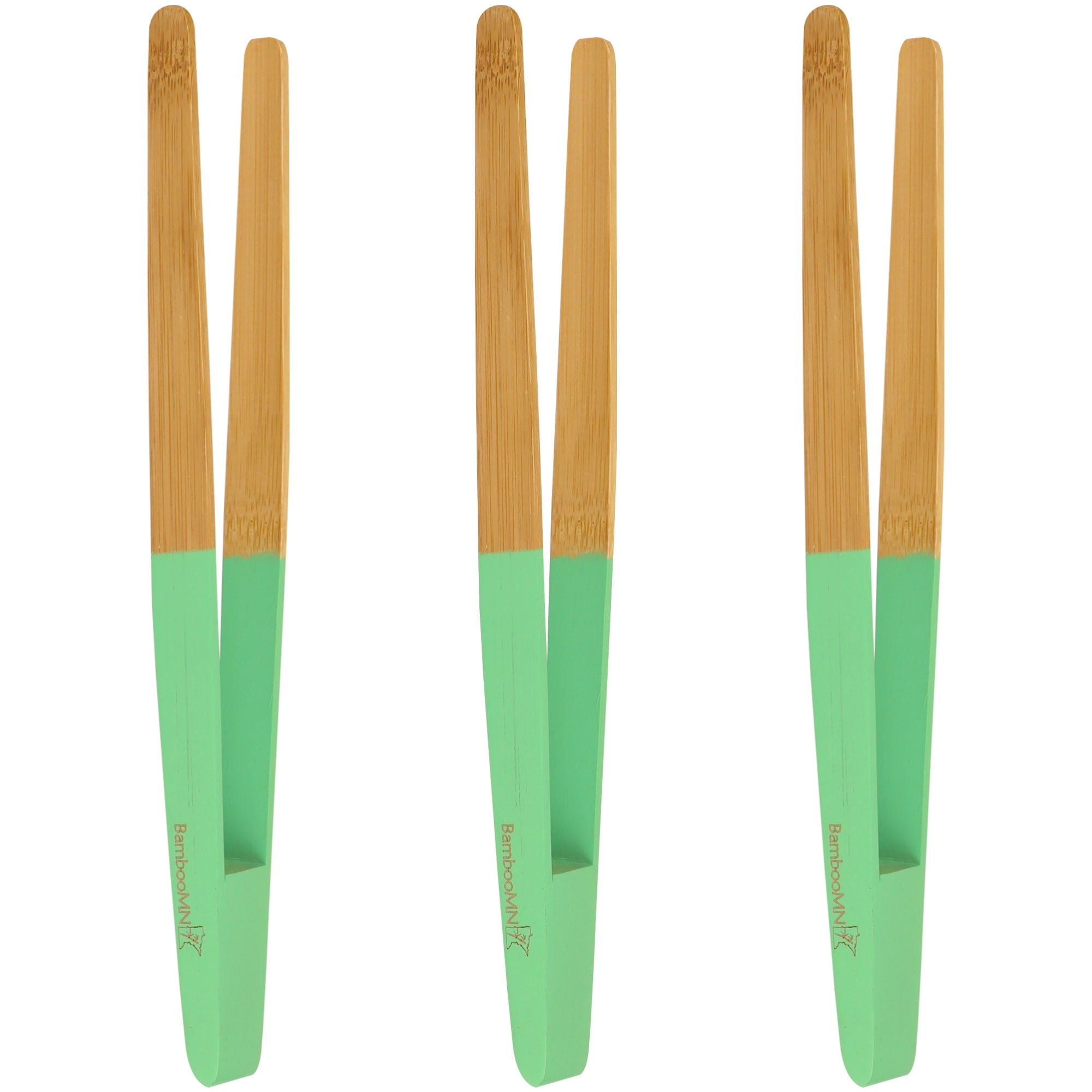 BambooMN Premium 10" Reusable Bamboo Kitchen "A" Toast Tongs For ...