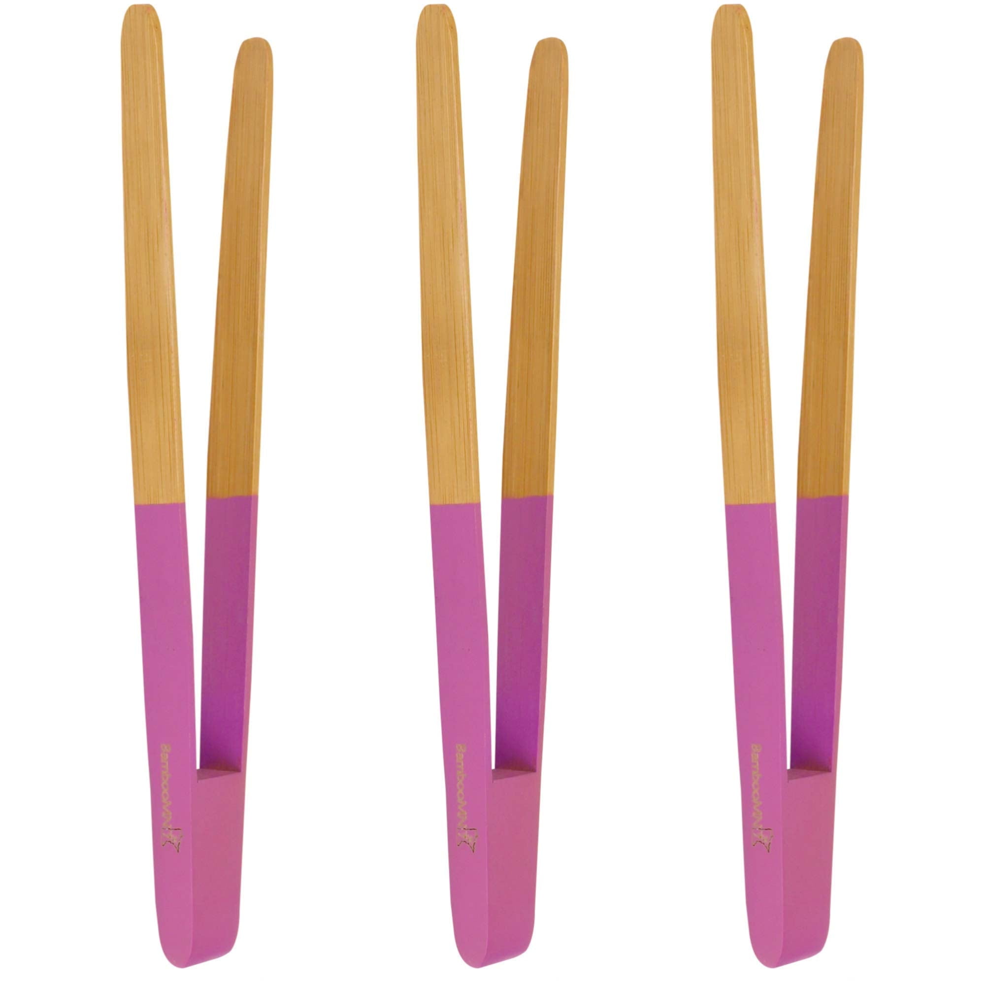 BambooMN Premium 10" Reusable Bamboo Kitchen "A" Toast Tongs For ...