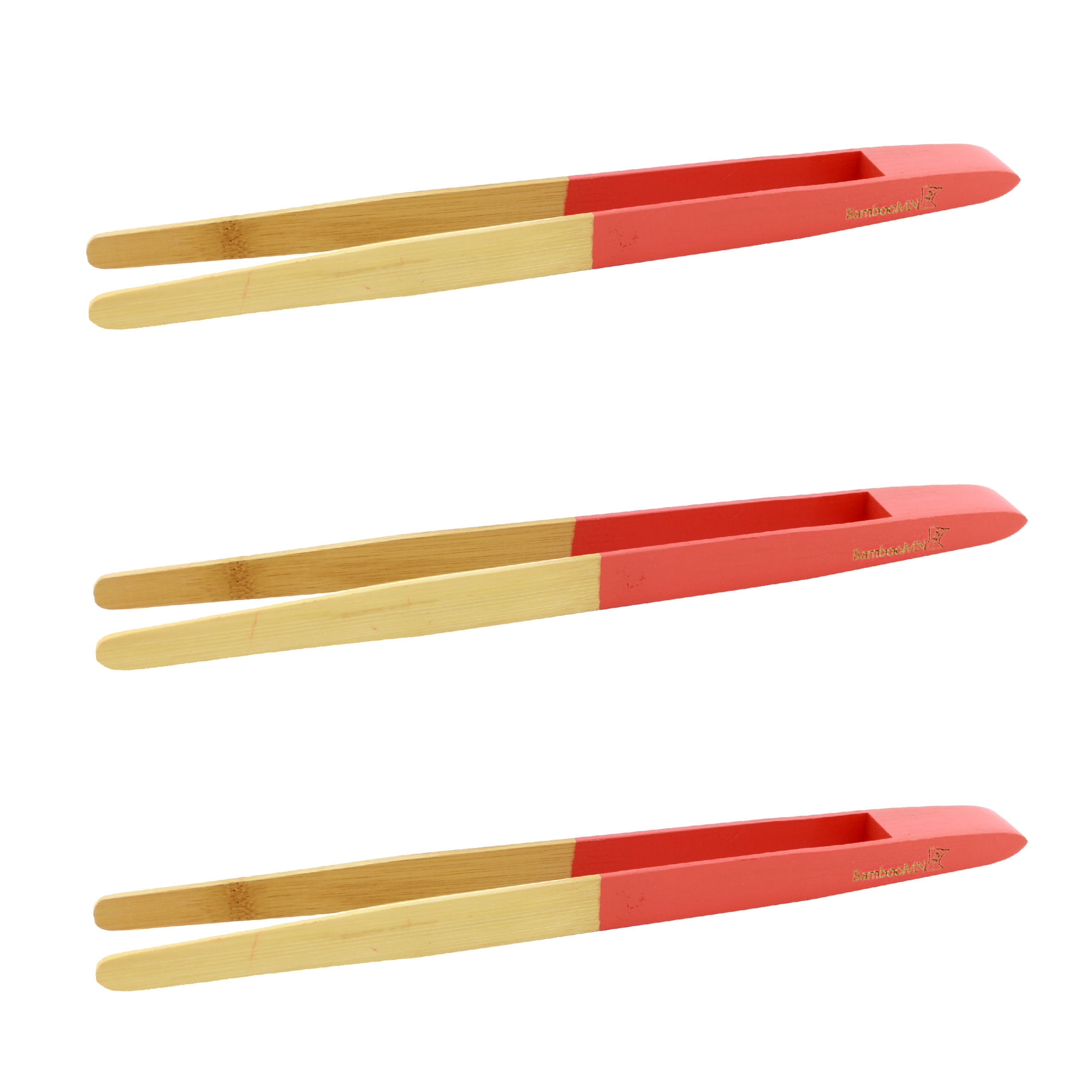 BambooMN Premium 10" Reusable Bamboo Kitchen "A" Toast Tongs For ...