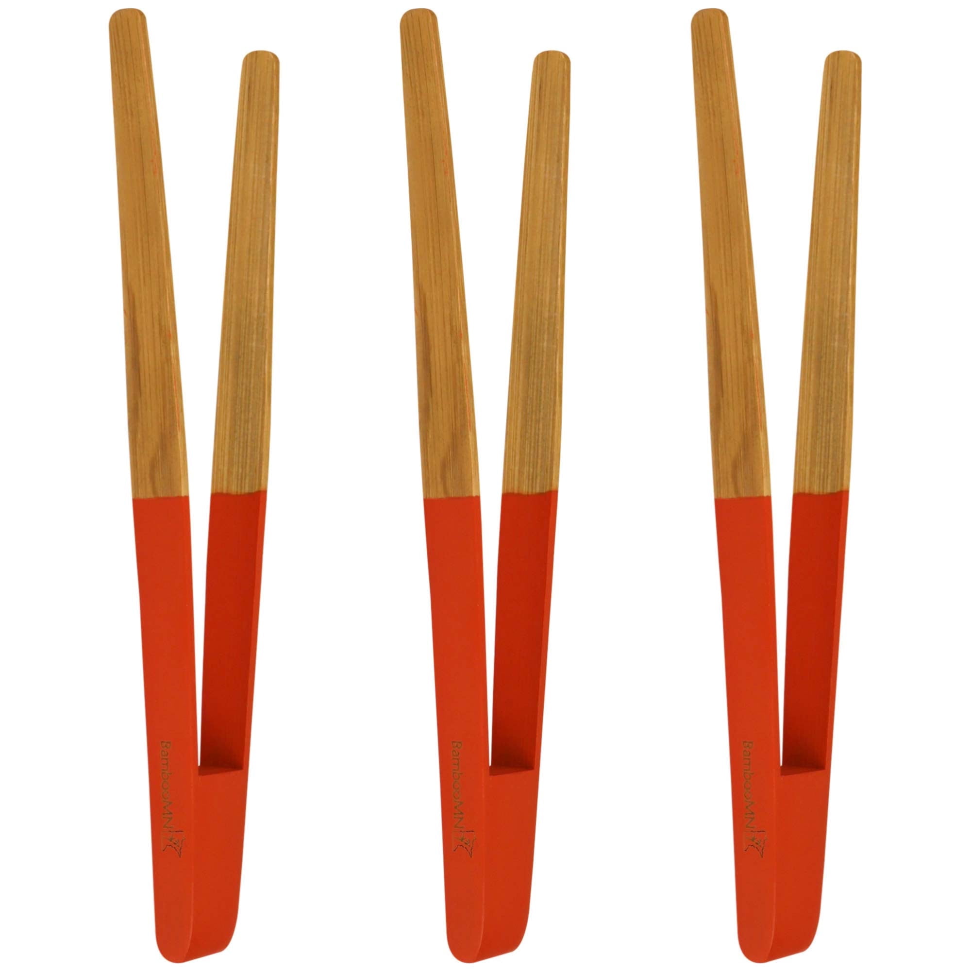 BambooMN Premium 10" Reusable Bamboo Kitchen "A" Toast Tongs For ...