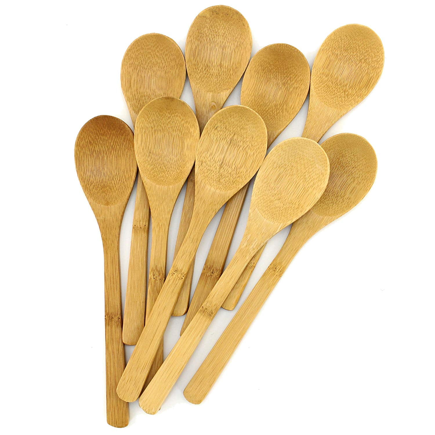 BambooMN Solid Bamboo Wood Deluxe Dinner Spoon - 10 Pieces - Walmart.com