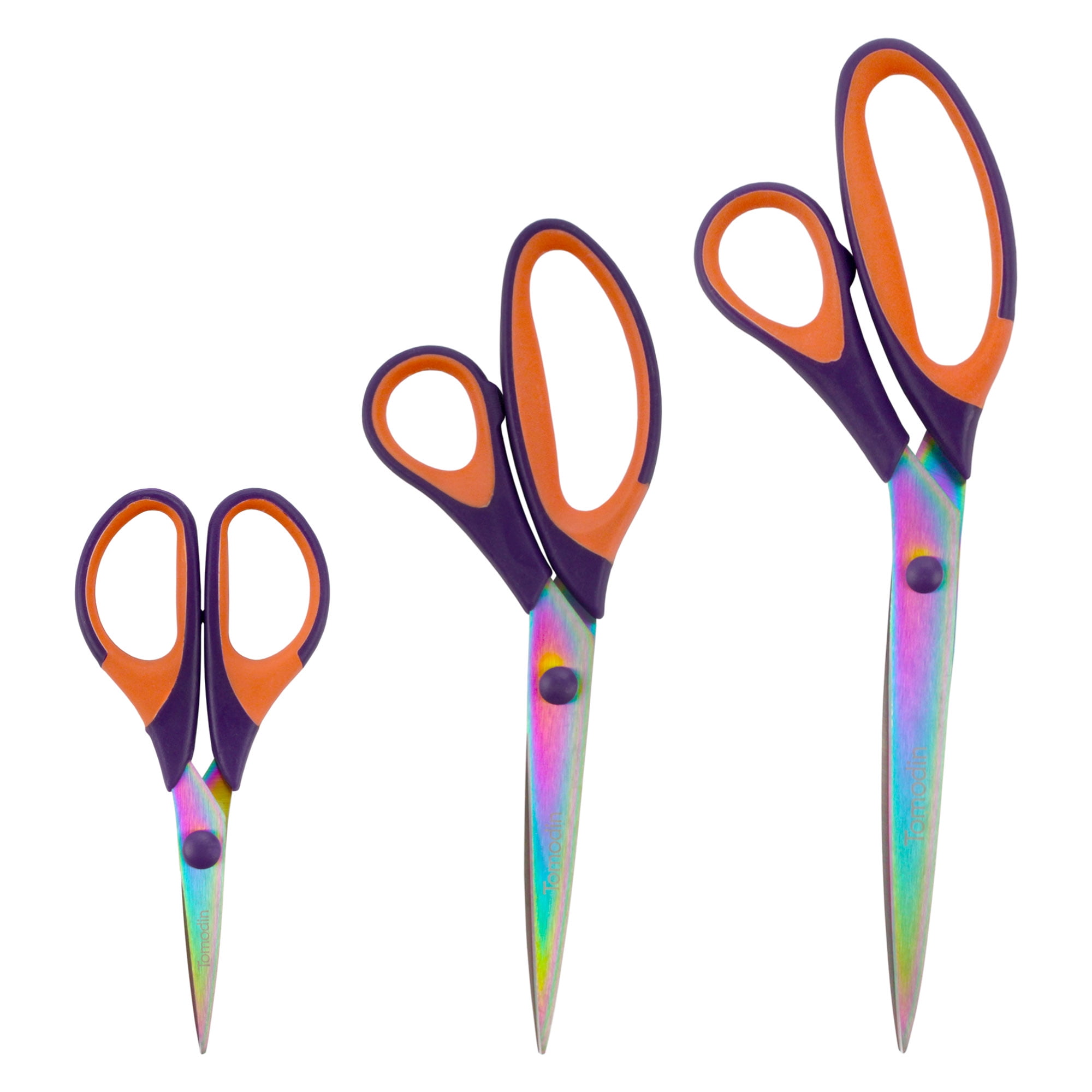 BambooMN Titanium Softgrip Scissors Set for Sewing, Arts, Crafts ...