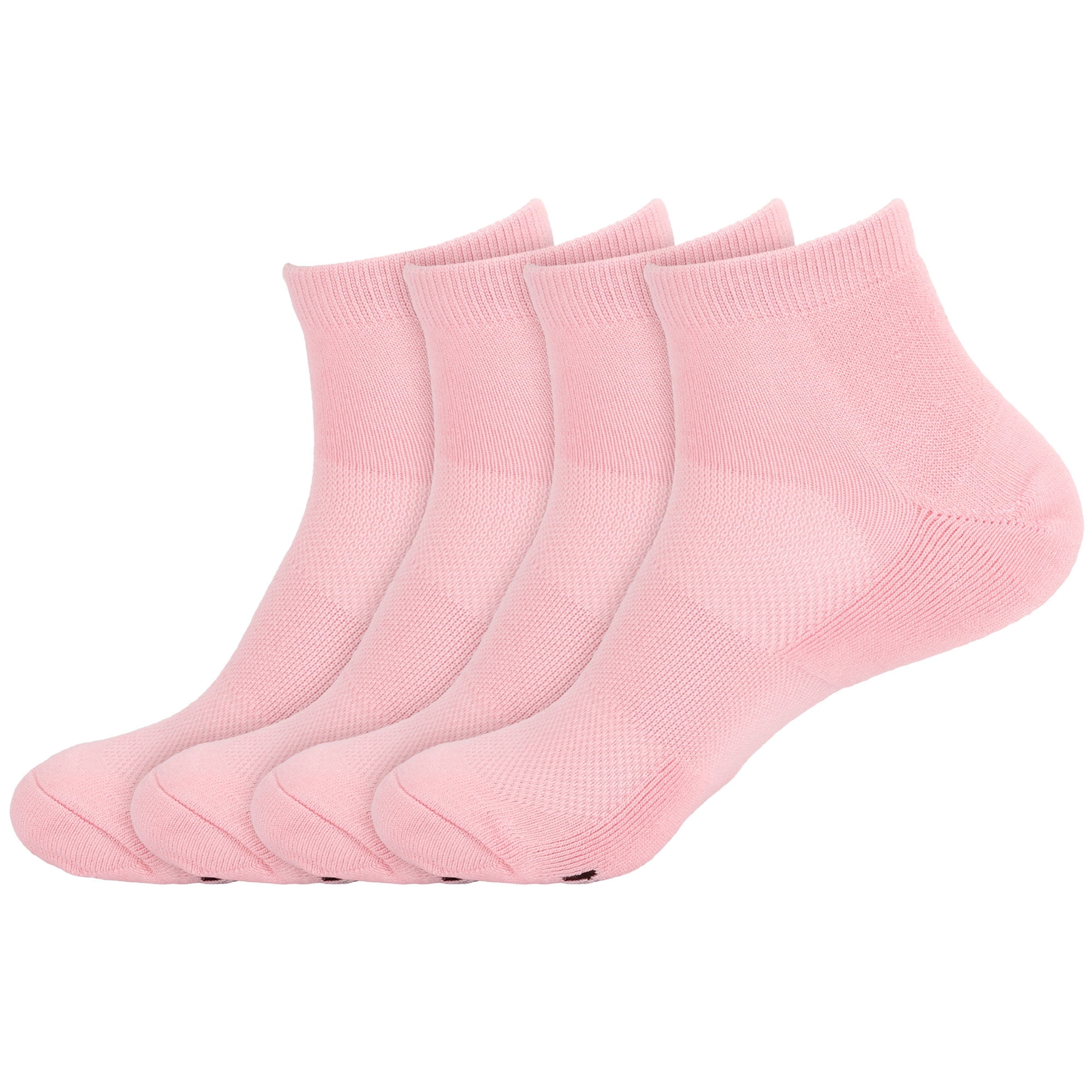 BambooMN Unisex Mens and Womens Quarter Socks Made of Rayon from Bamboo - Rose - 4 Pairs - Small ...