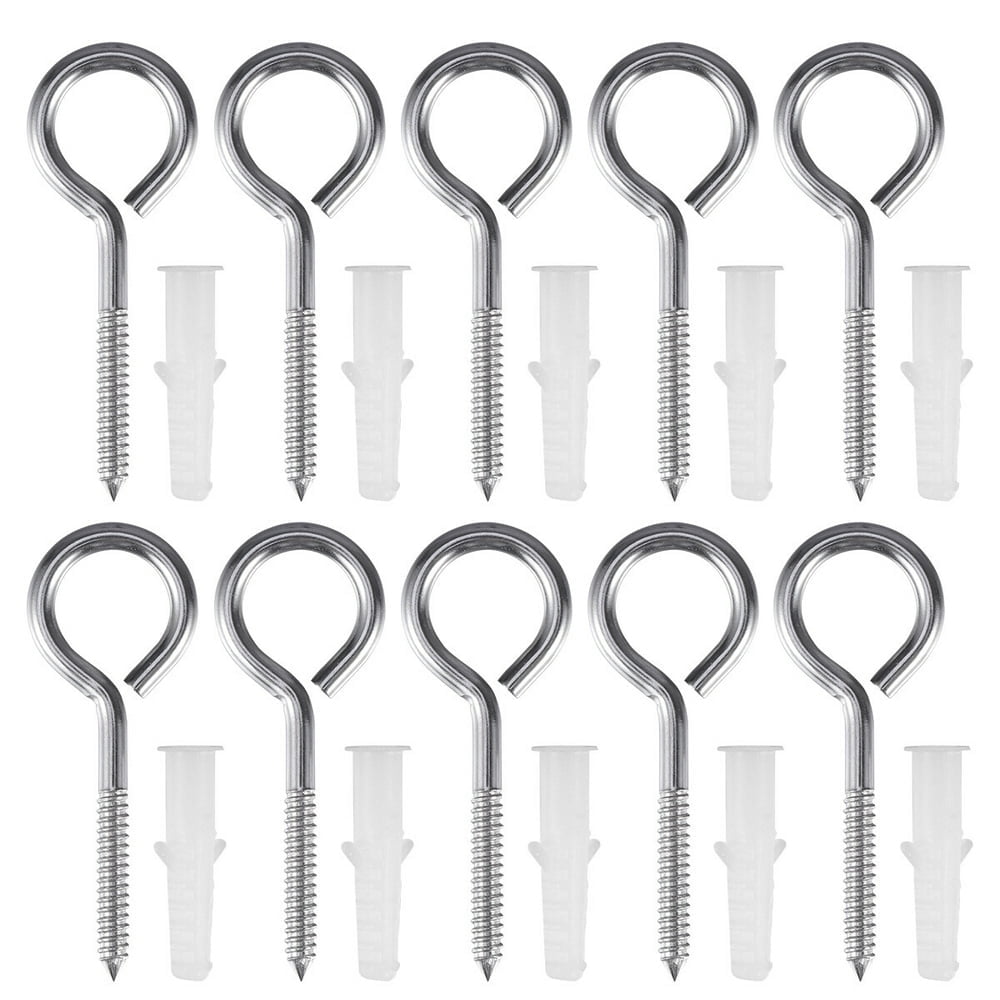 Bamboohart 10pcs 304 Stainless Steel Self Tapping Screw Eye Bolt Ring ...