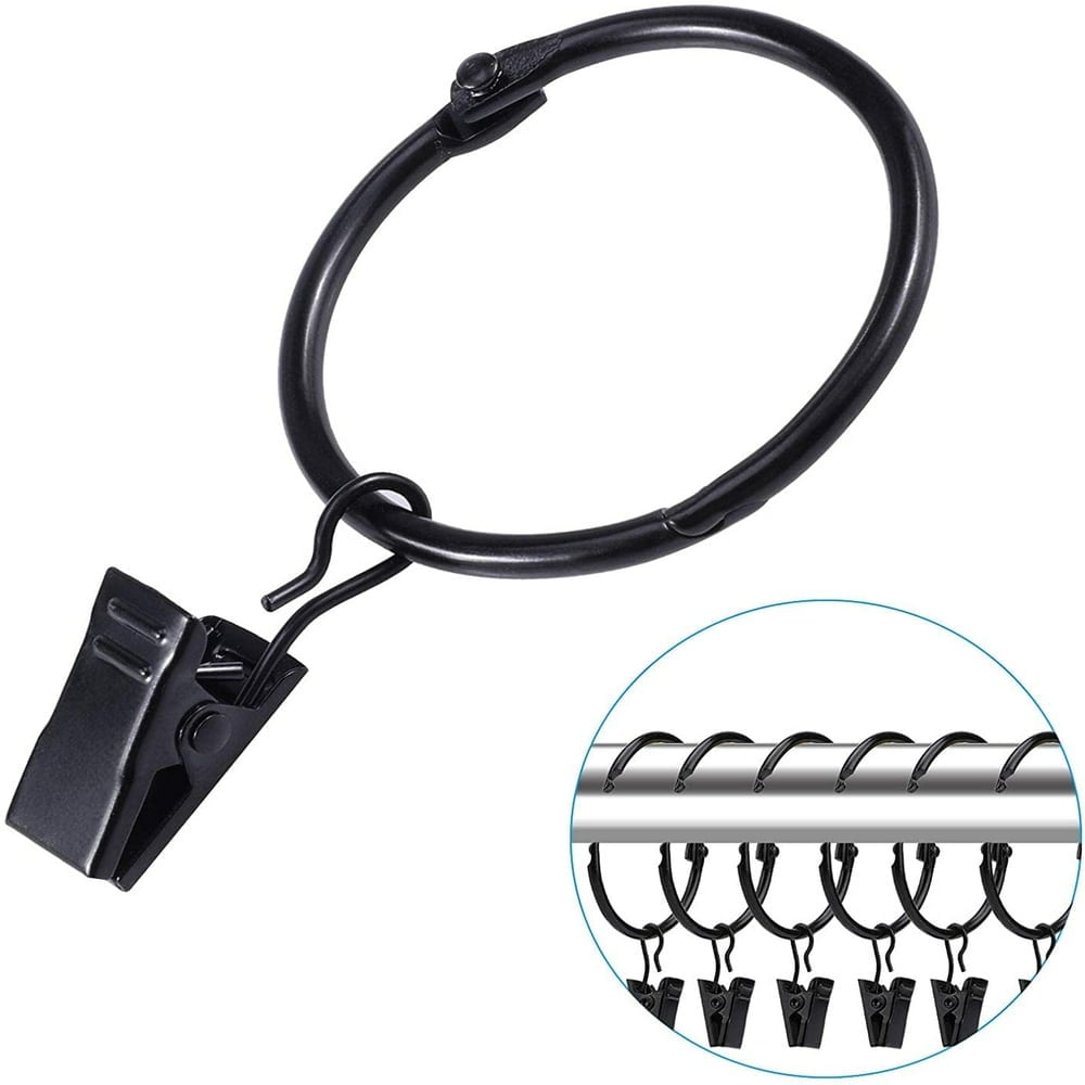 Bamboohart 30pcs Openable Curtain Ring Stainless Steel Drapery Rings ...
