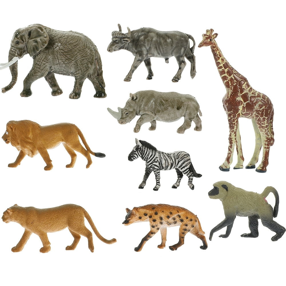 Bamboohart African Animal Models Wildlife Toy for Kids Plastic Safaris ...