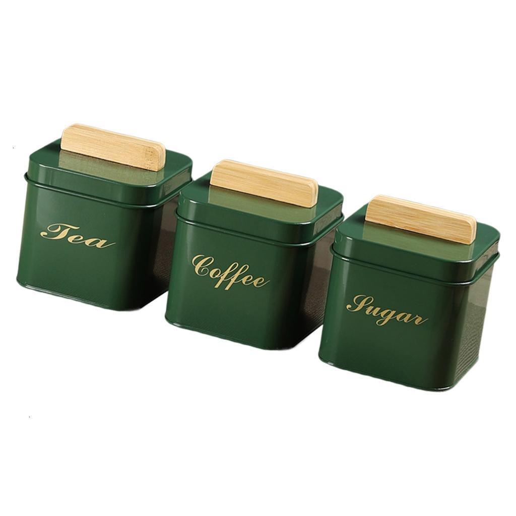 Bamboos Covered Sealed Container Coffee Teas Candy Storage Kitchen ...
