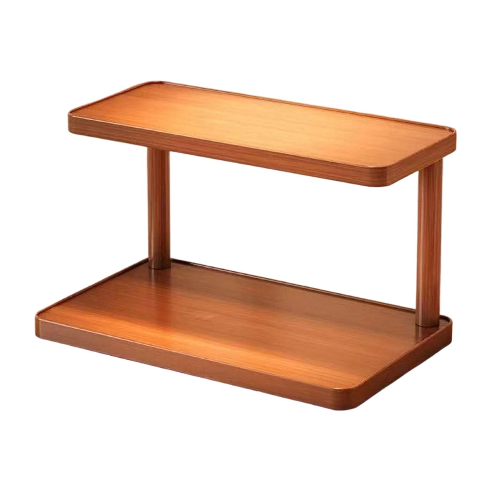 Bamboos Teas Set Display Stand Double Layer Organizers 20kg Capacity ...