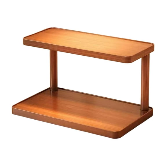 Bamboos Teas Set Display Stand Double Layer Organizers 20kg Capacity ...