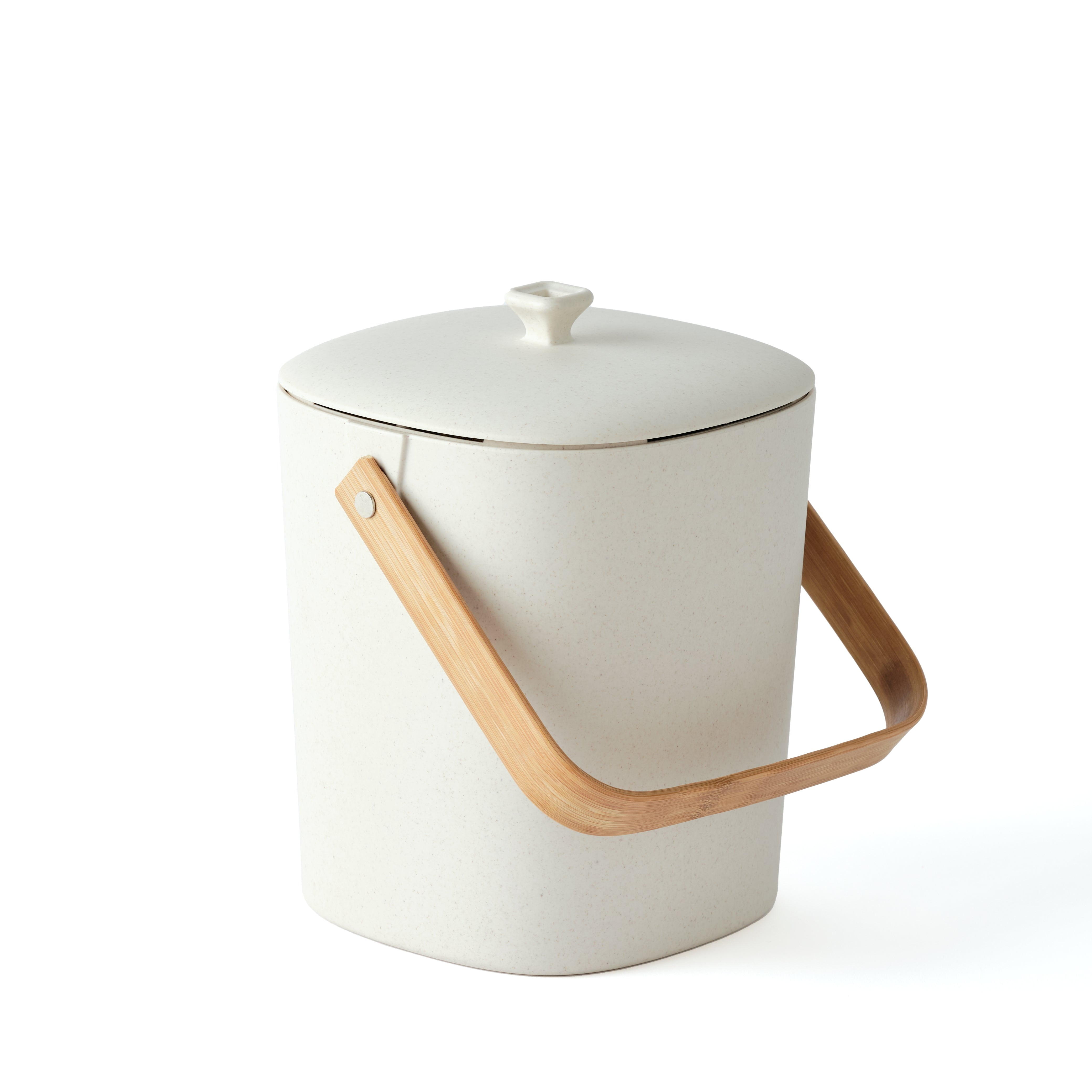 Bamboozle Astrik 1 Gallon White Astrik Kitchen Composting Bin with ...