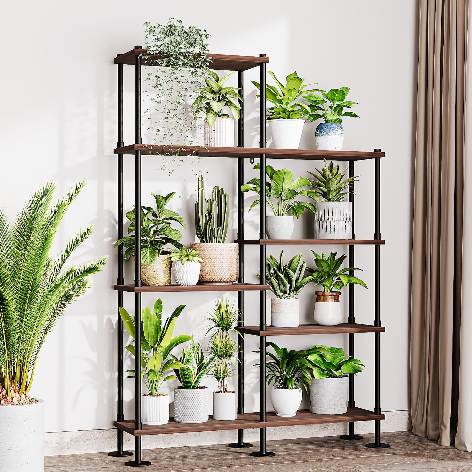 Bamworld Large Plant Shelf Indoor 6 Tier Metal Plant Stand 71in Tall ...