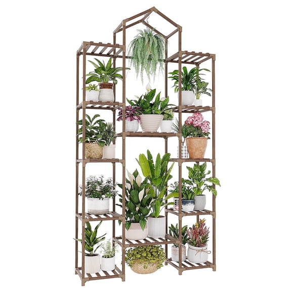 Bamworld Large Indoor and Outdoor Plant Stand with Multiple Shelves ...