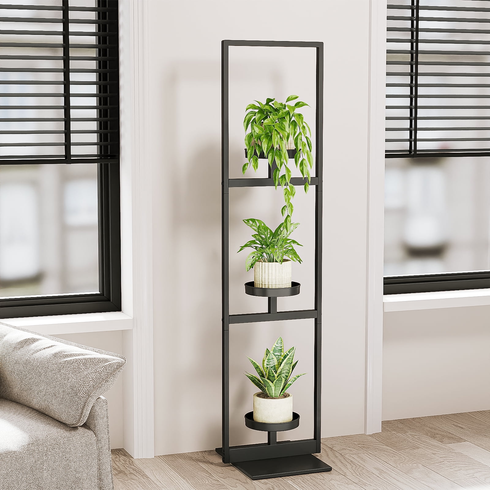 Bamworld Metal Plant Stand Indoor Plant Shelf Outdoor 3 Tiered Corner ...