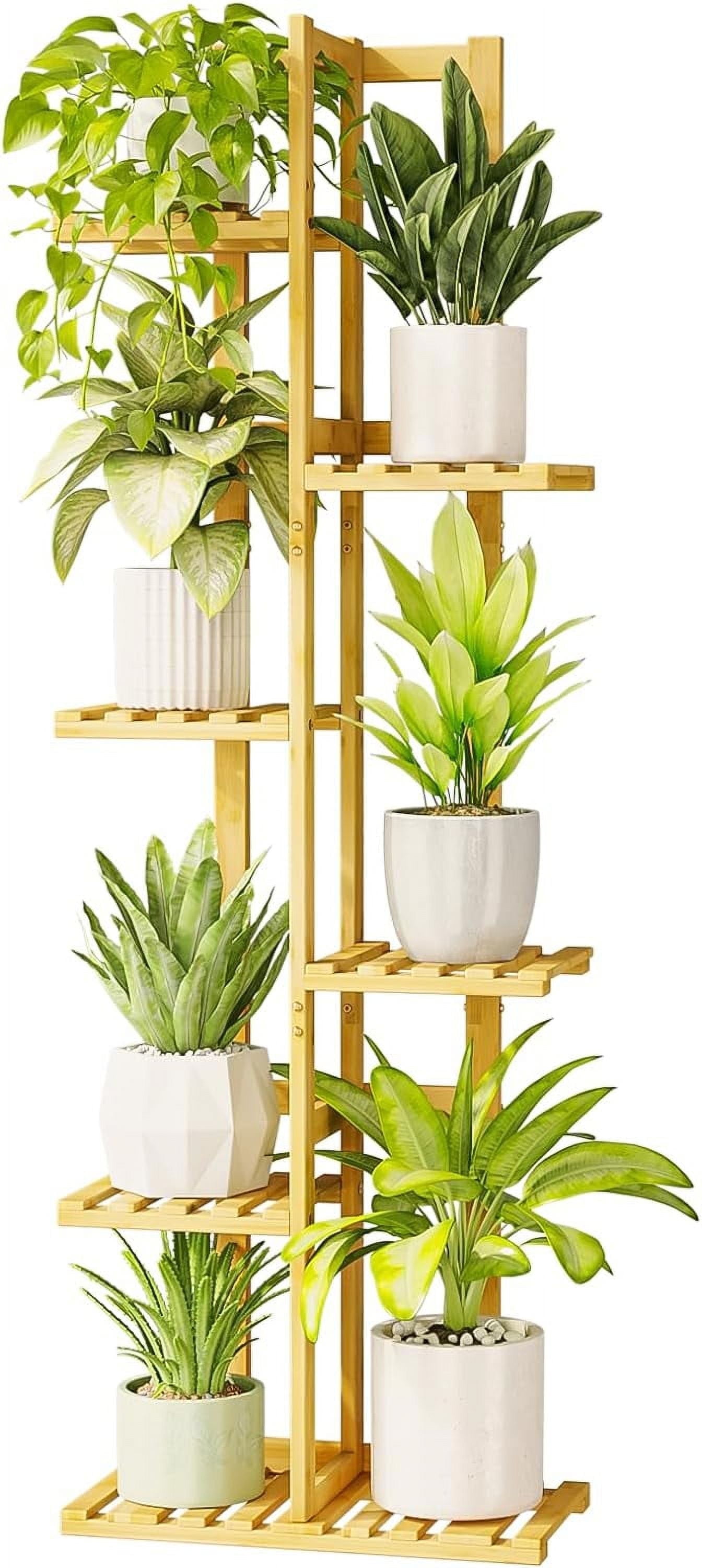 Bamworld Vertical Multi-Tiered 6 Tier 7 Potted Bamboo Indoor Plant ...