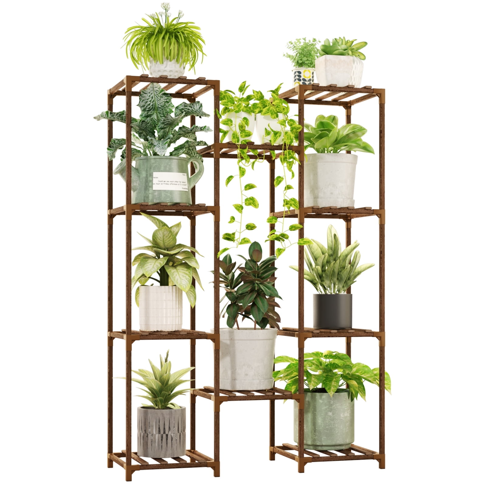 Bamworld Plant Stand: Tall, Large Wooden Holder for Indoor/Outdoor ...