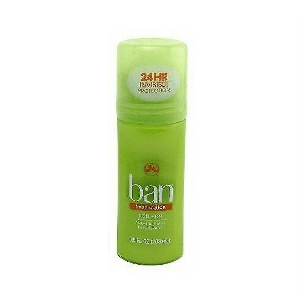 Ban Deodorant 3.5 Ounce Roll-On 24 Hour Fresh Cotton 103ml - 6 Pack ...
